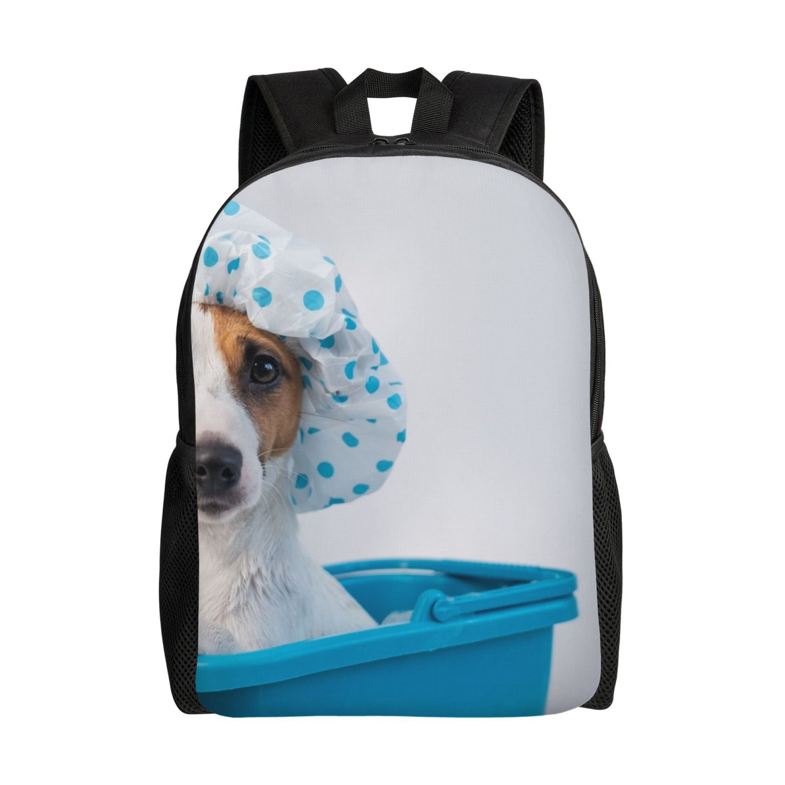 Xecao Terrier Takes A Bath With Shower Cap Print School Backpack with ...