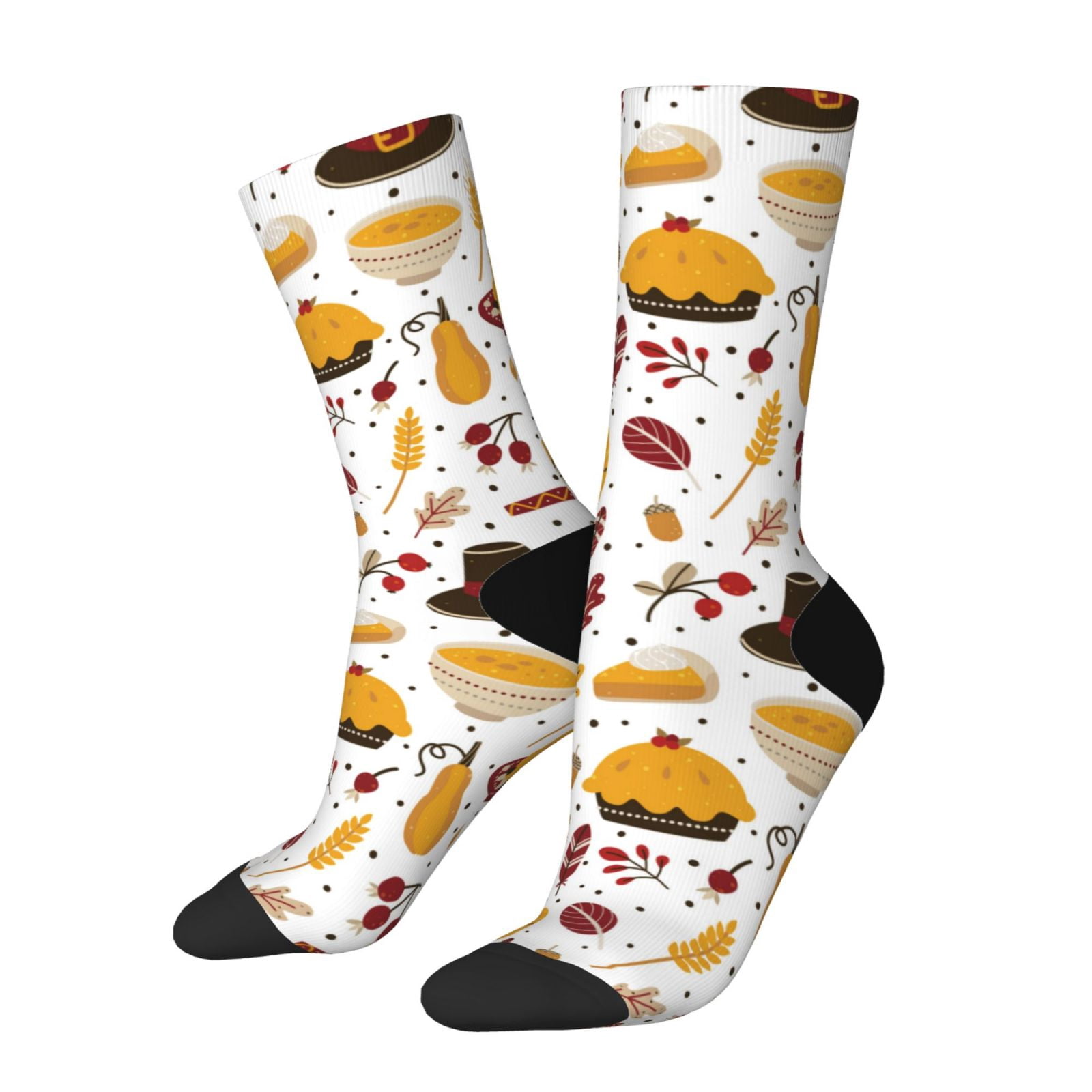 Xecao Thanksgiving Pattern Sport Socks for Women and Men Crew Socks ...