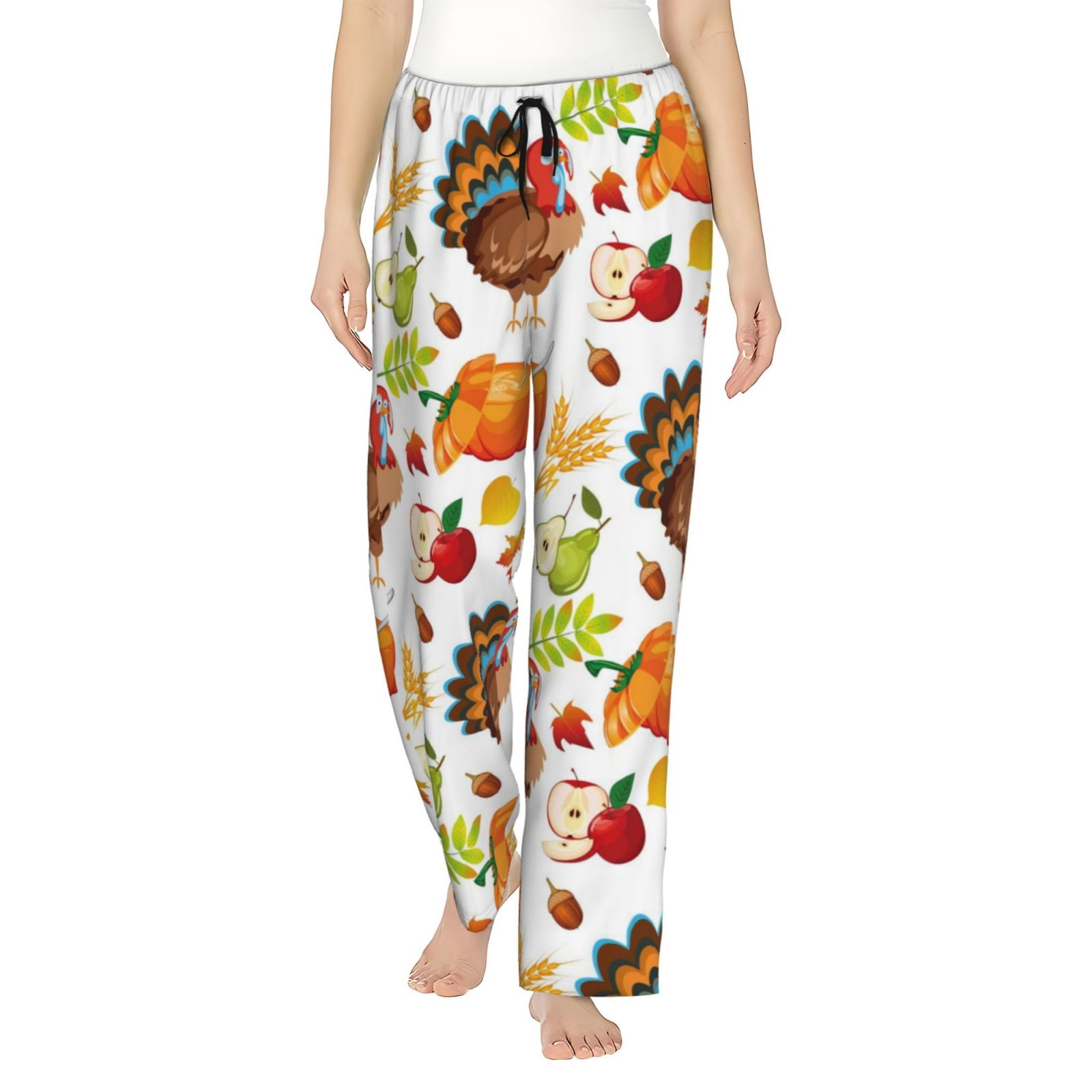 Xecao Thanksgiving Turkey Women's Straight Lounge Pajama Pants: The ...