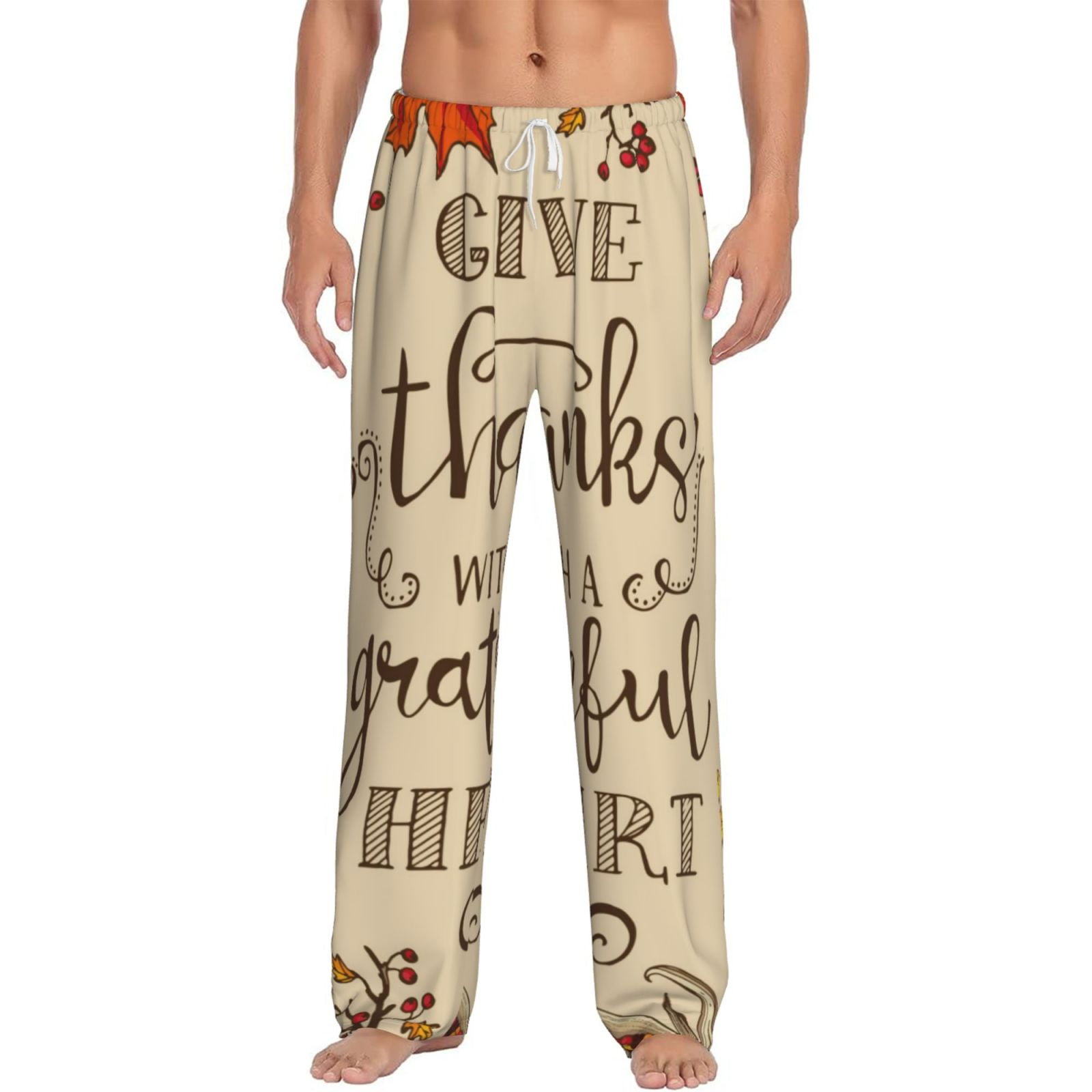 Xecao Thanksgiving With A Grateful Heart Men's Straight Lounge Pajama ...