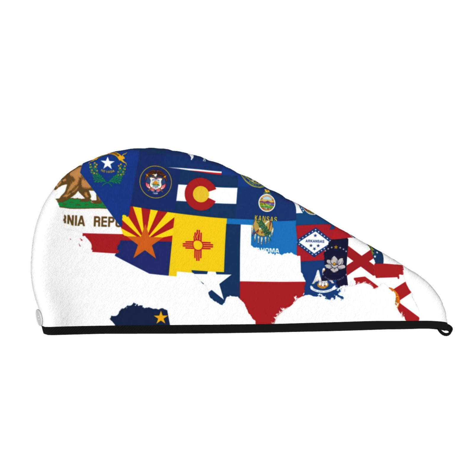 Xecao The Map Of United States Print Hair Towel, Hair Turbans for Wet ...