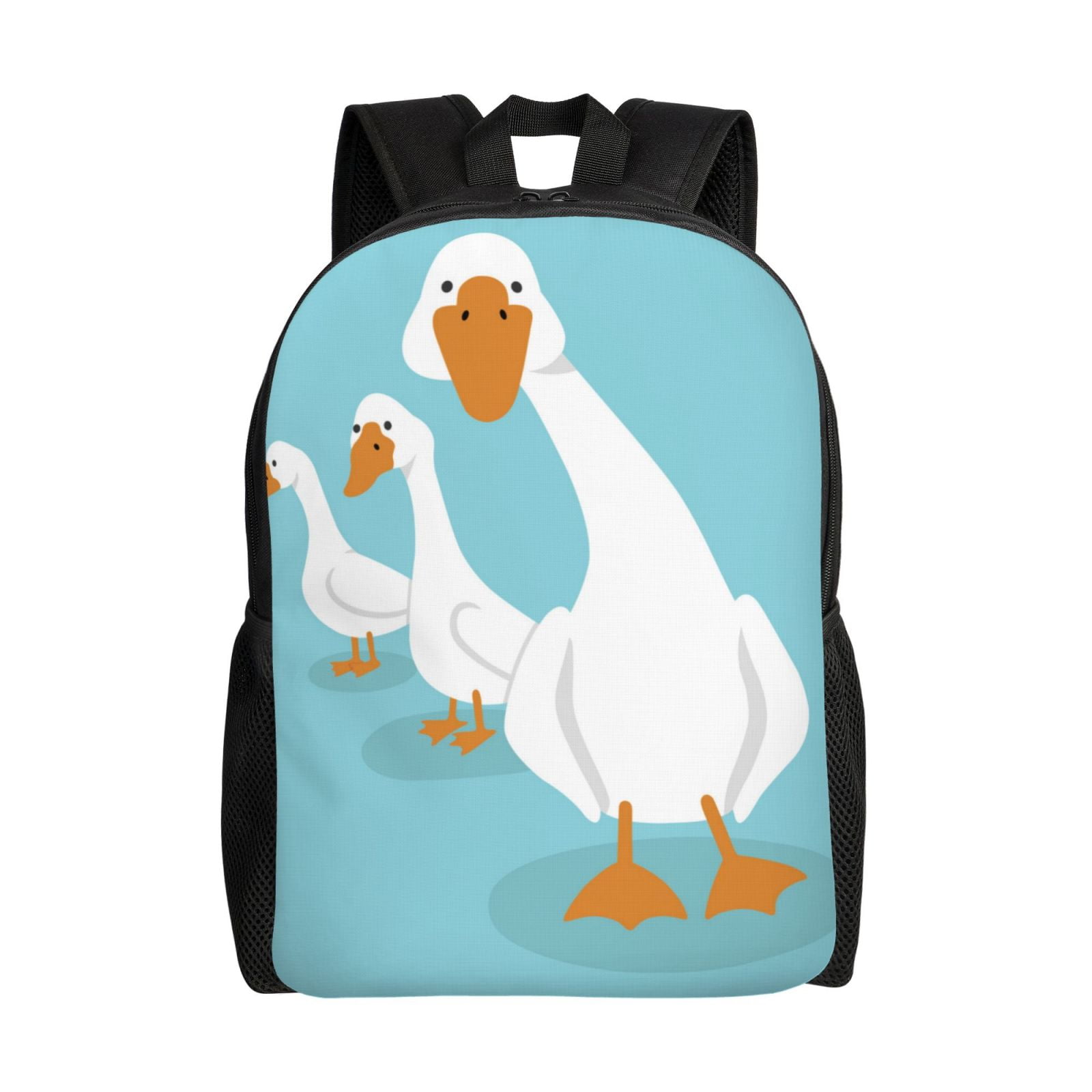Xecao Three White Geese Print School Backpack with Laptop Compartment ...