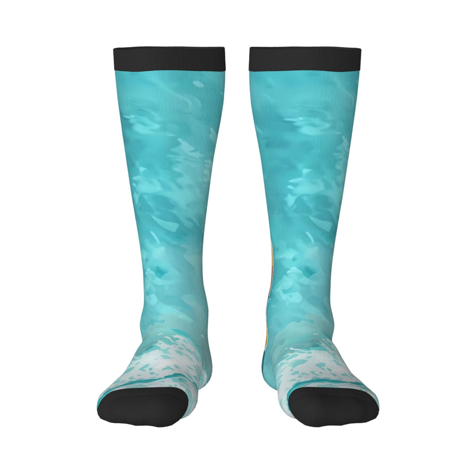 Xecao Tranquil Ocean Canoe Journey Print Compression Socks for Both Men ...