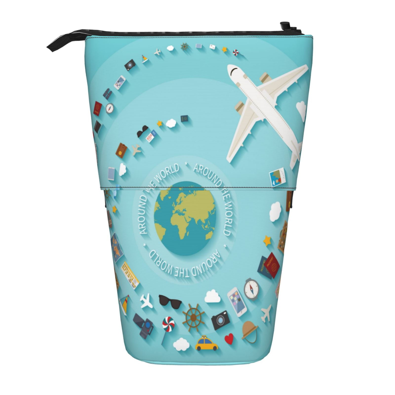 Xecao Travelling on Airplane Print Telescopic Pencil Bag Pen Holder Pop ...
