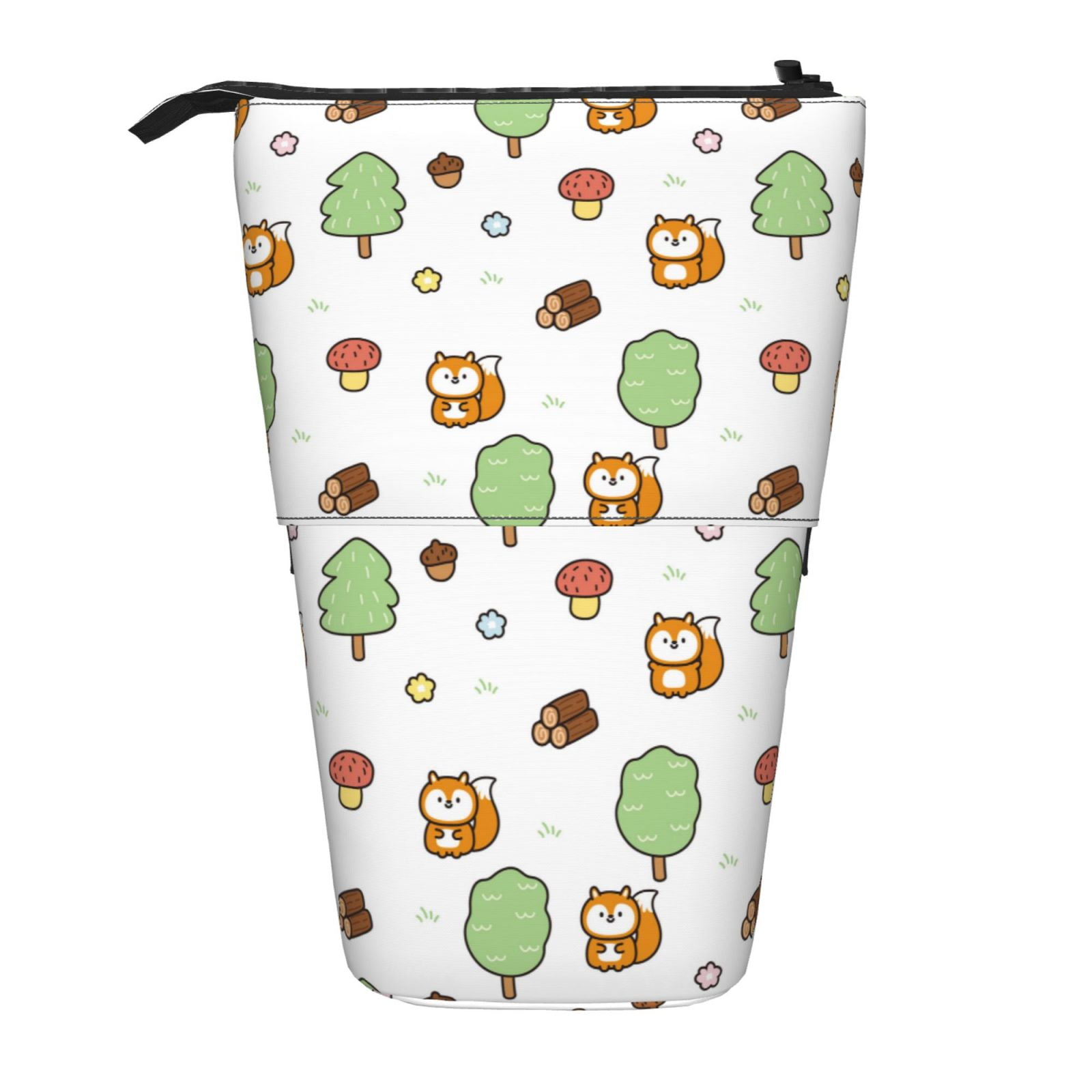 Xecao Tree Squirrel Print Telescopic Pencil Bag Pen Holder Pop Up ...