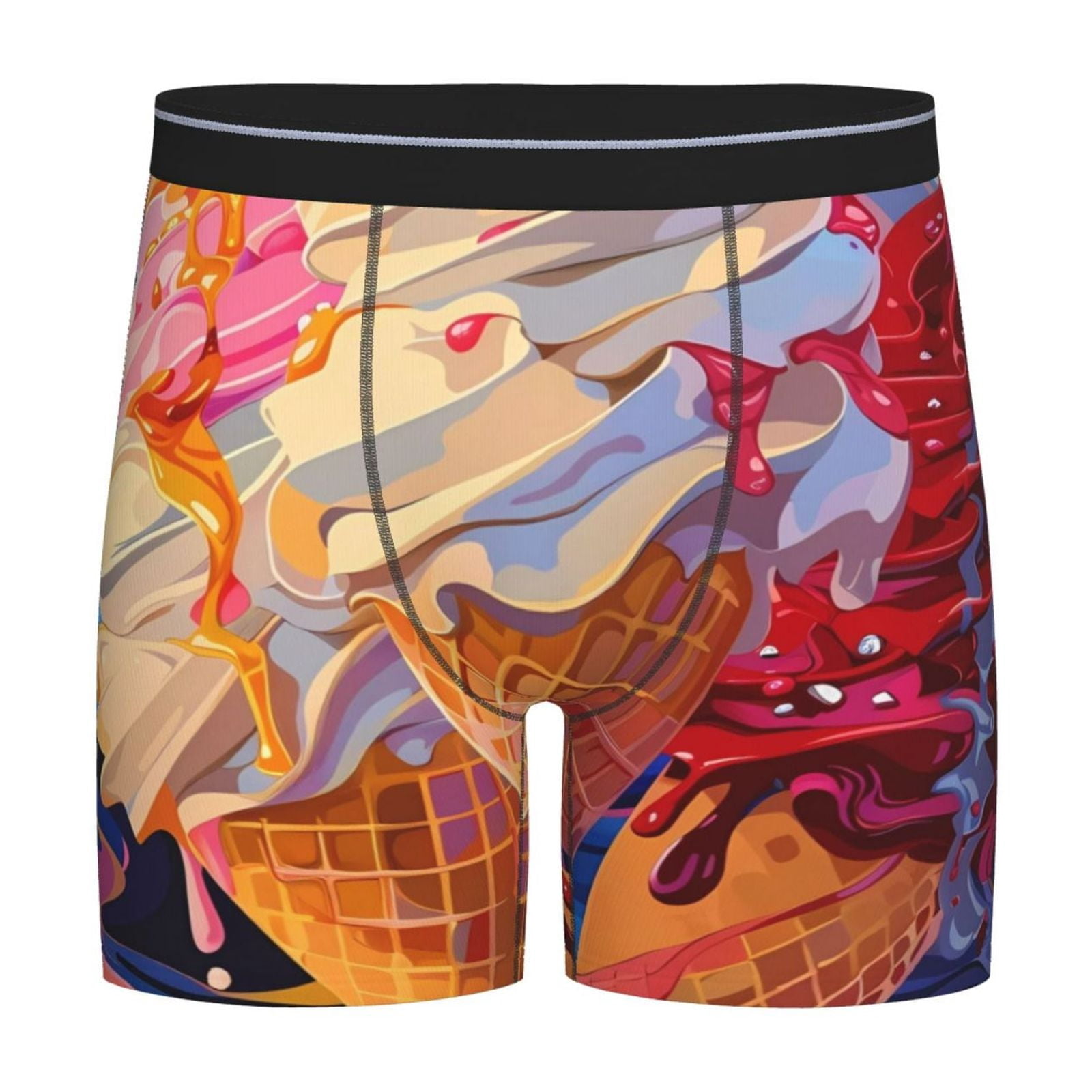 Xecao Trio Of Dripping Cones Print Boxer Briefs for Men's Stretch ...