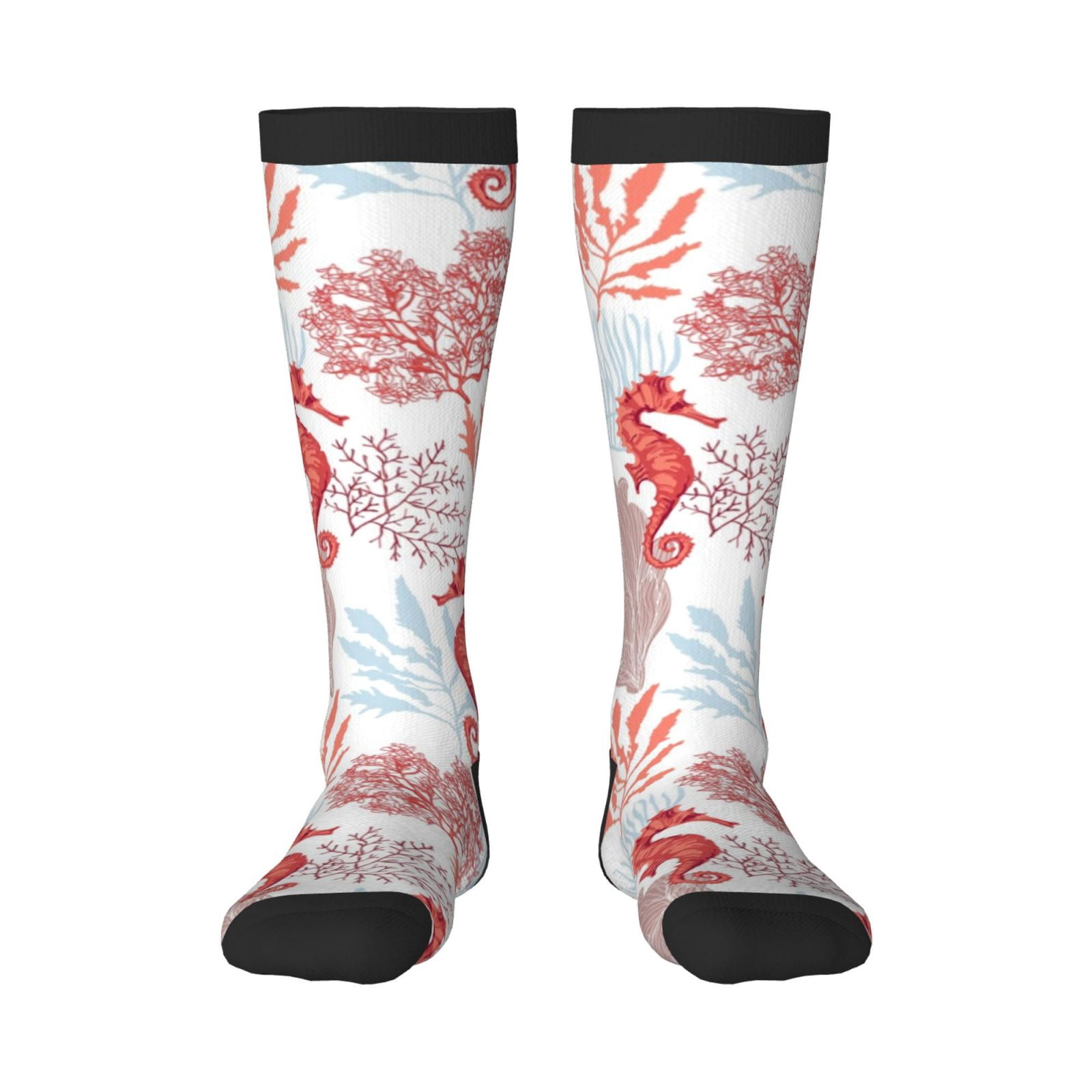 Xecao Tropical Corals Seahorse print thigh-high socks, crafted for both ...