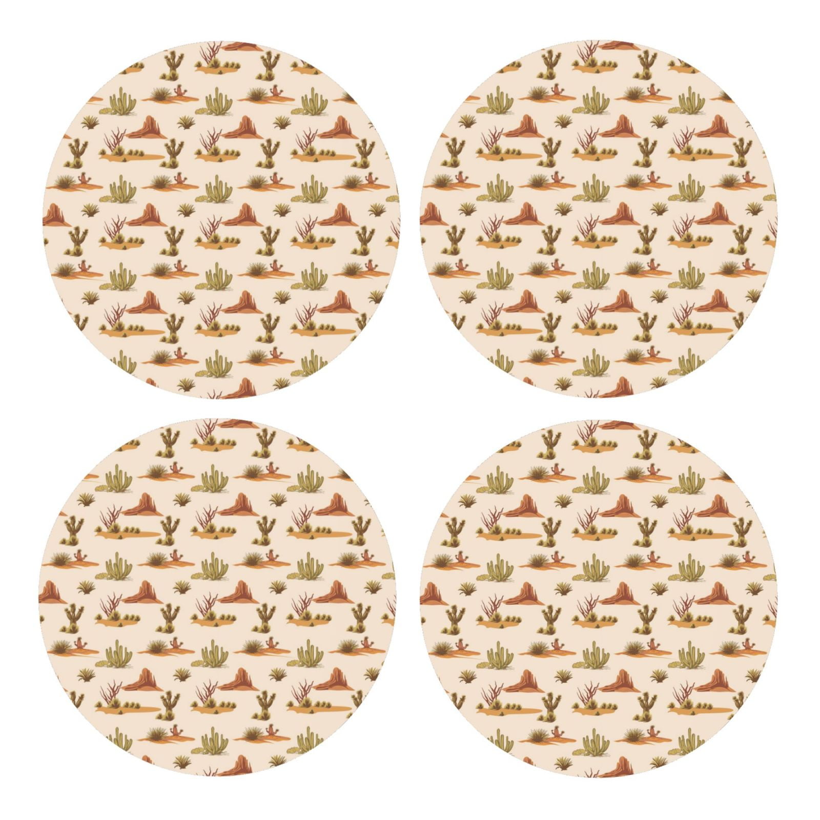 Xecao Tropical Desert for MDF Cork Coaster 4 Pcs,Drink Coasters,Suit ...