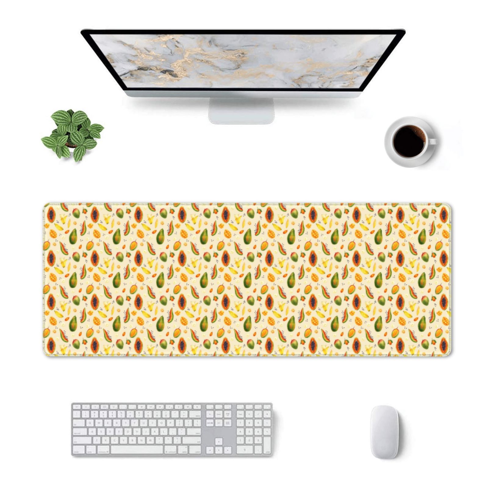 Xecao Tropical Fruits for Mouse Pad - Waterproof Extended Contour Mouse ...
