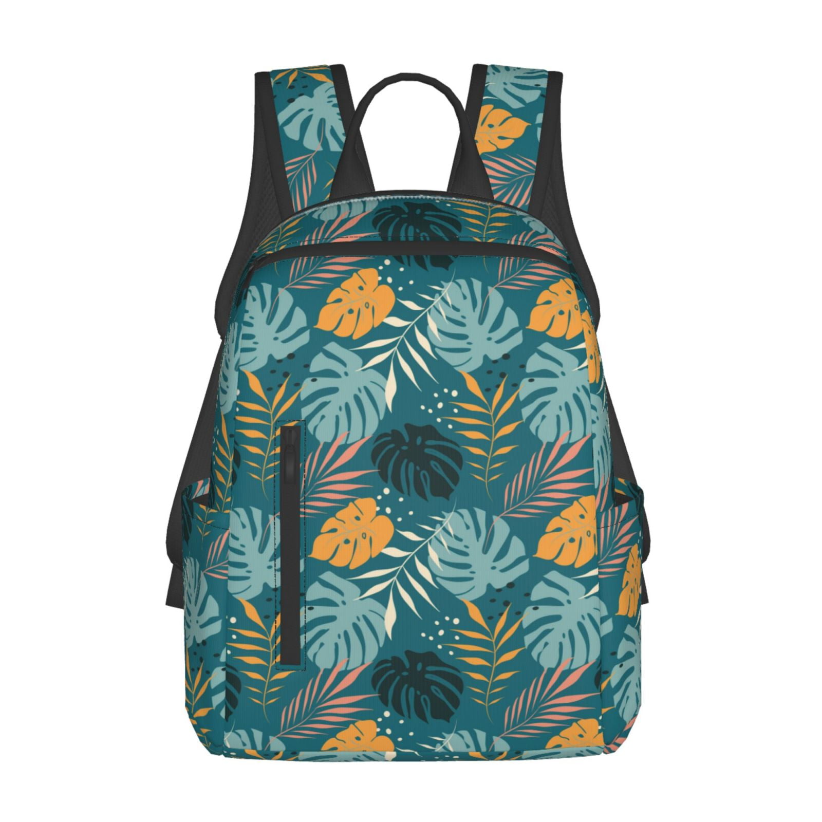 Xecao Tropical Leaves print Backpack For women men Aesthetic ...