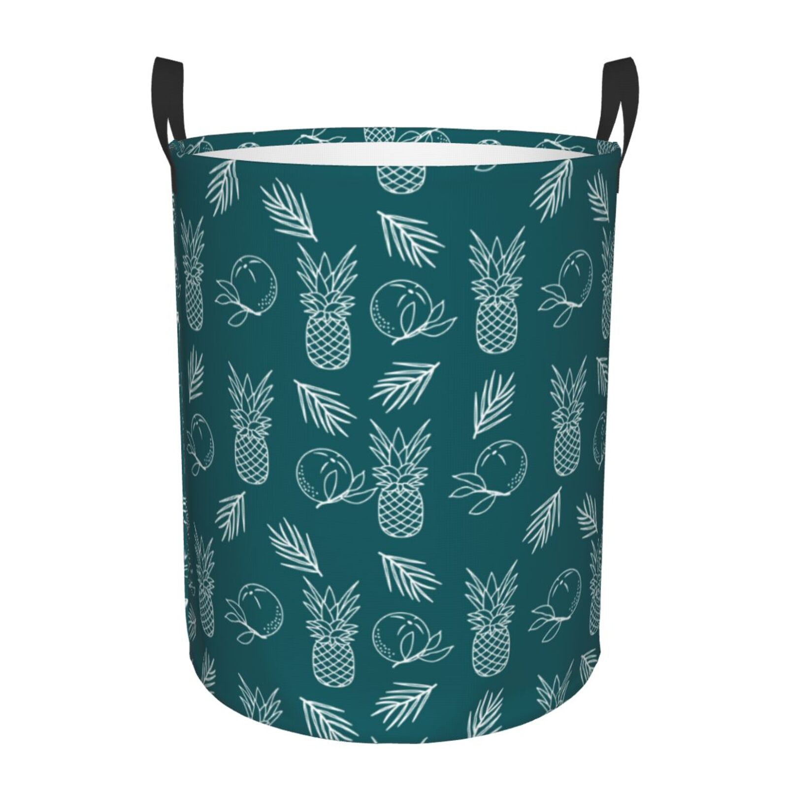 Xecao Tropical Pineapple Print Laundry Hamper Basket,designed for ...