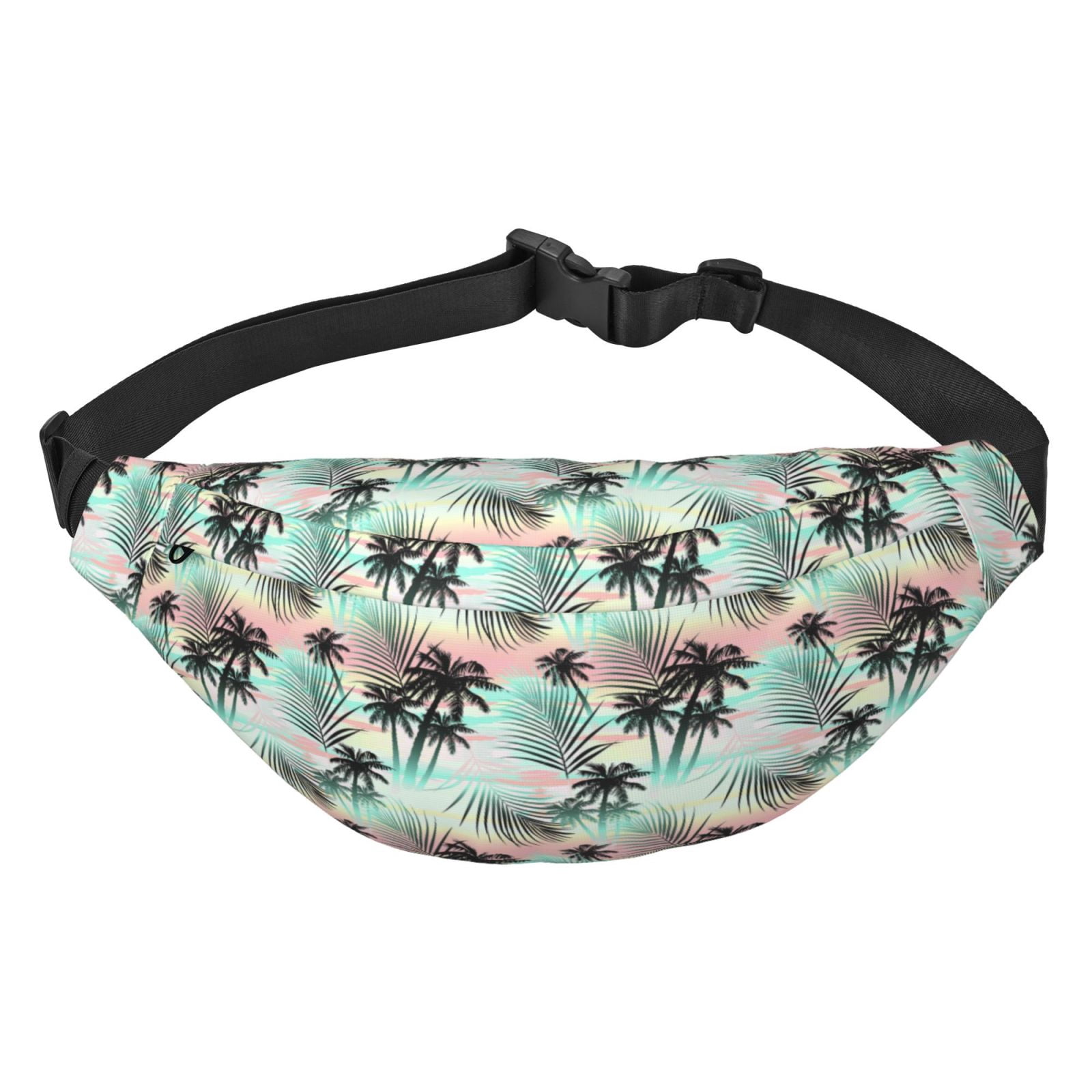 Xecao Tropical Summer Palm print Fanny Pack Belt Bag for Women and Men ...