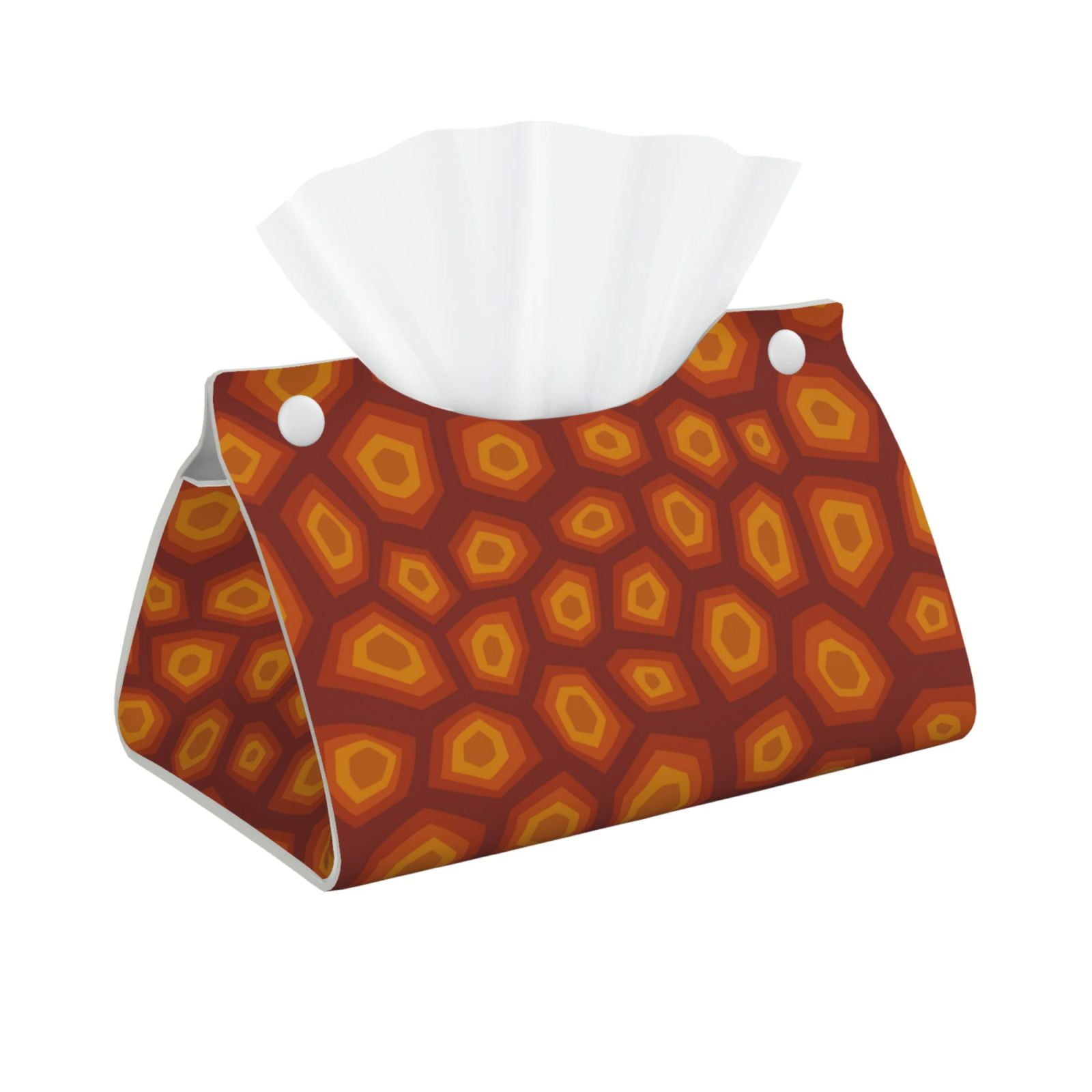 Xecao Turtle Shell Print Tissue Box Cover,Modern PVC Leather Square ...