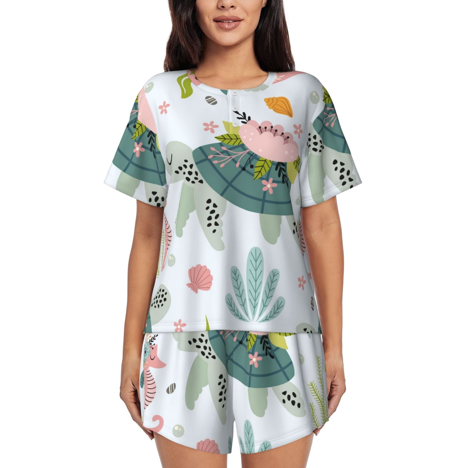Xecao Turtle and Sea Life print Swimsuit for women, Summer-ready ...