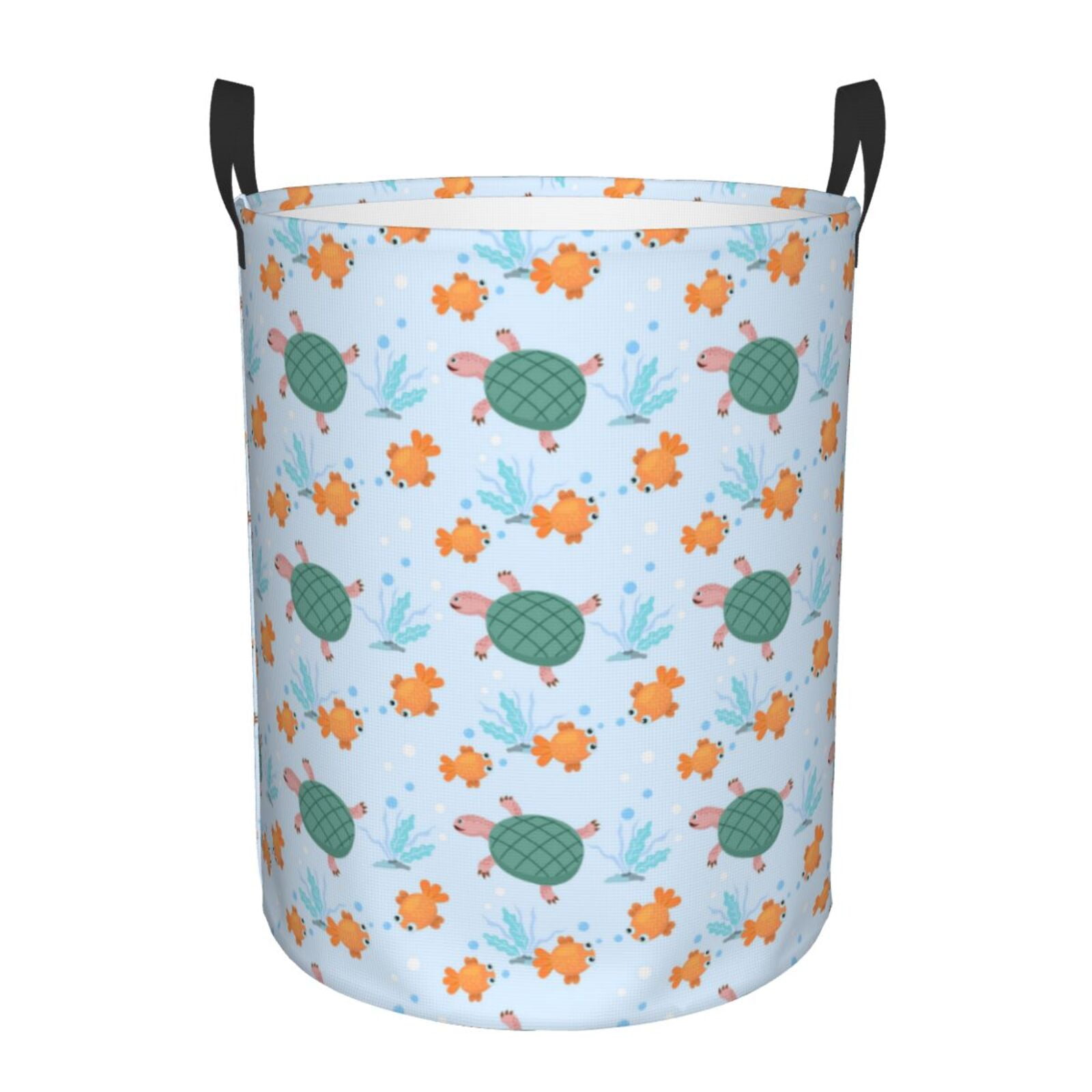Xecao Turtles And Goldfish Print Laundry Hamper Basket,designed for ...