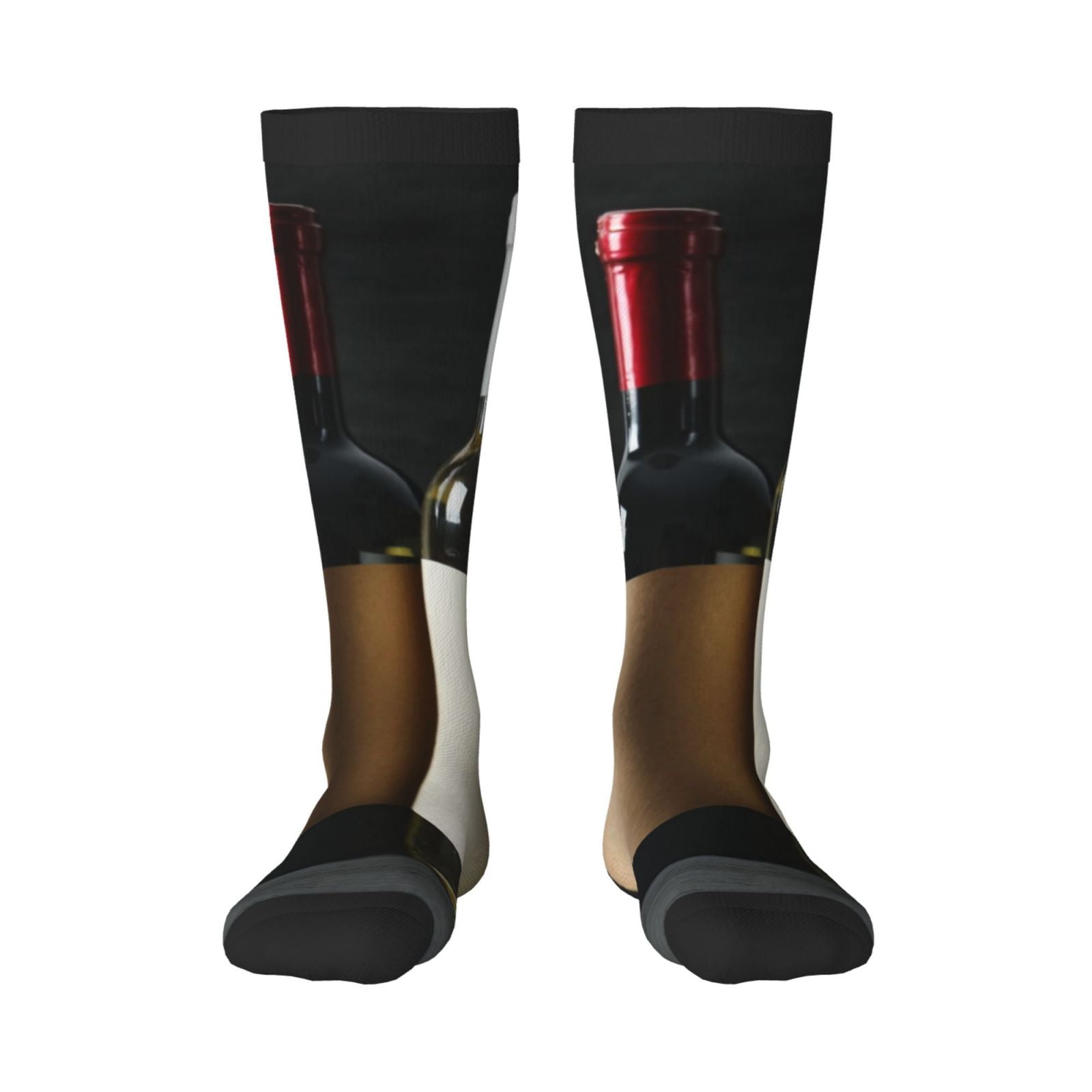 Xecao Two Bottles Of Red And White Wine Print Compression Socks for ...
