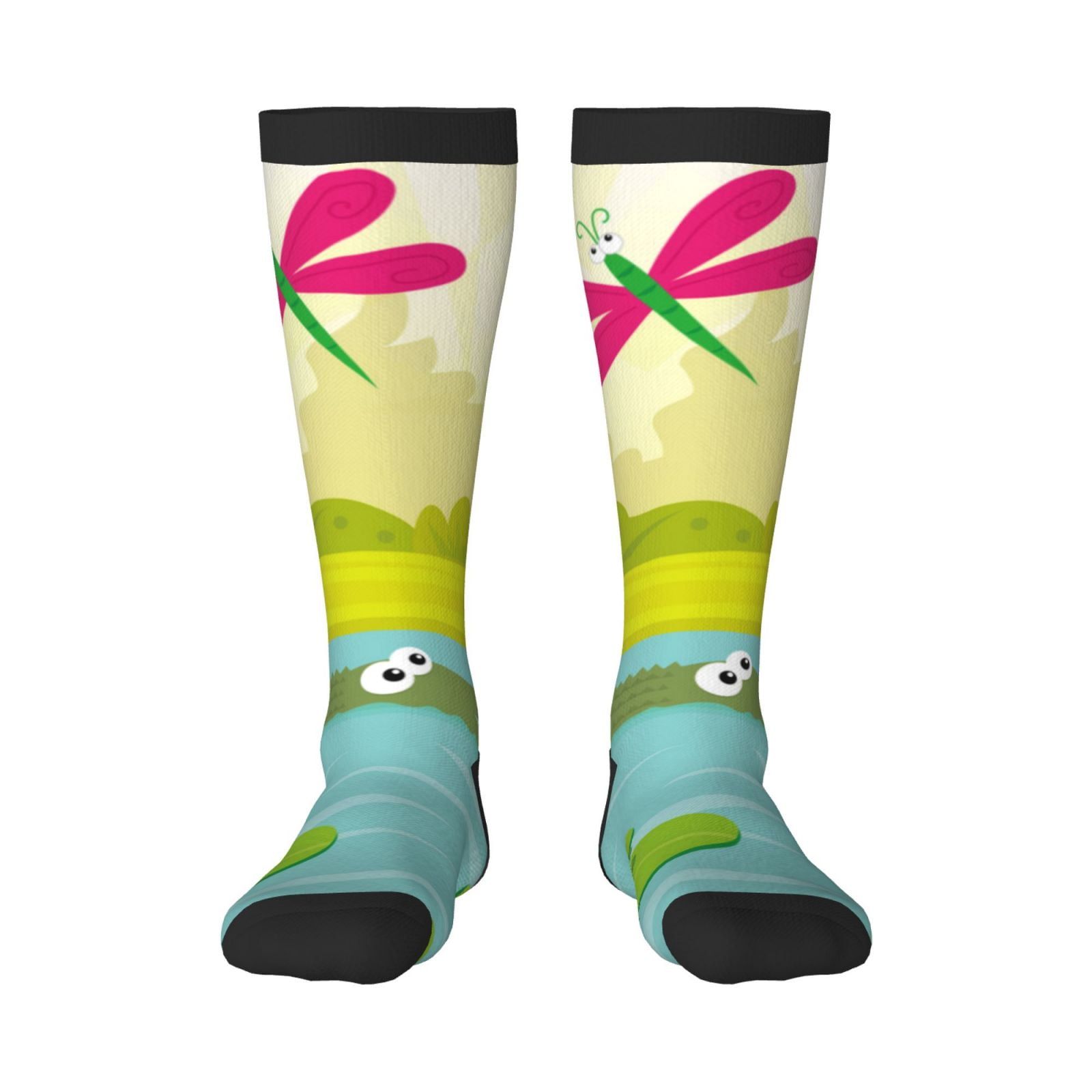 Xecao Two Frogs Are Sitting On Water Lilies Print Compression Socks for ...