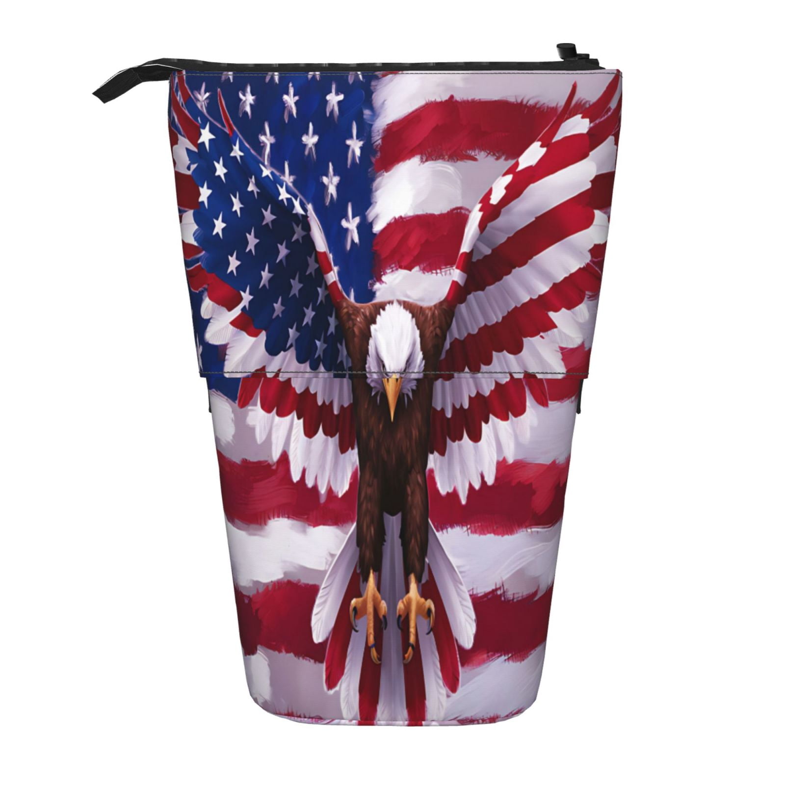 Xecao USA Eagle with Spread Wings Print Telescopic Pencil Bag Pen ...