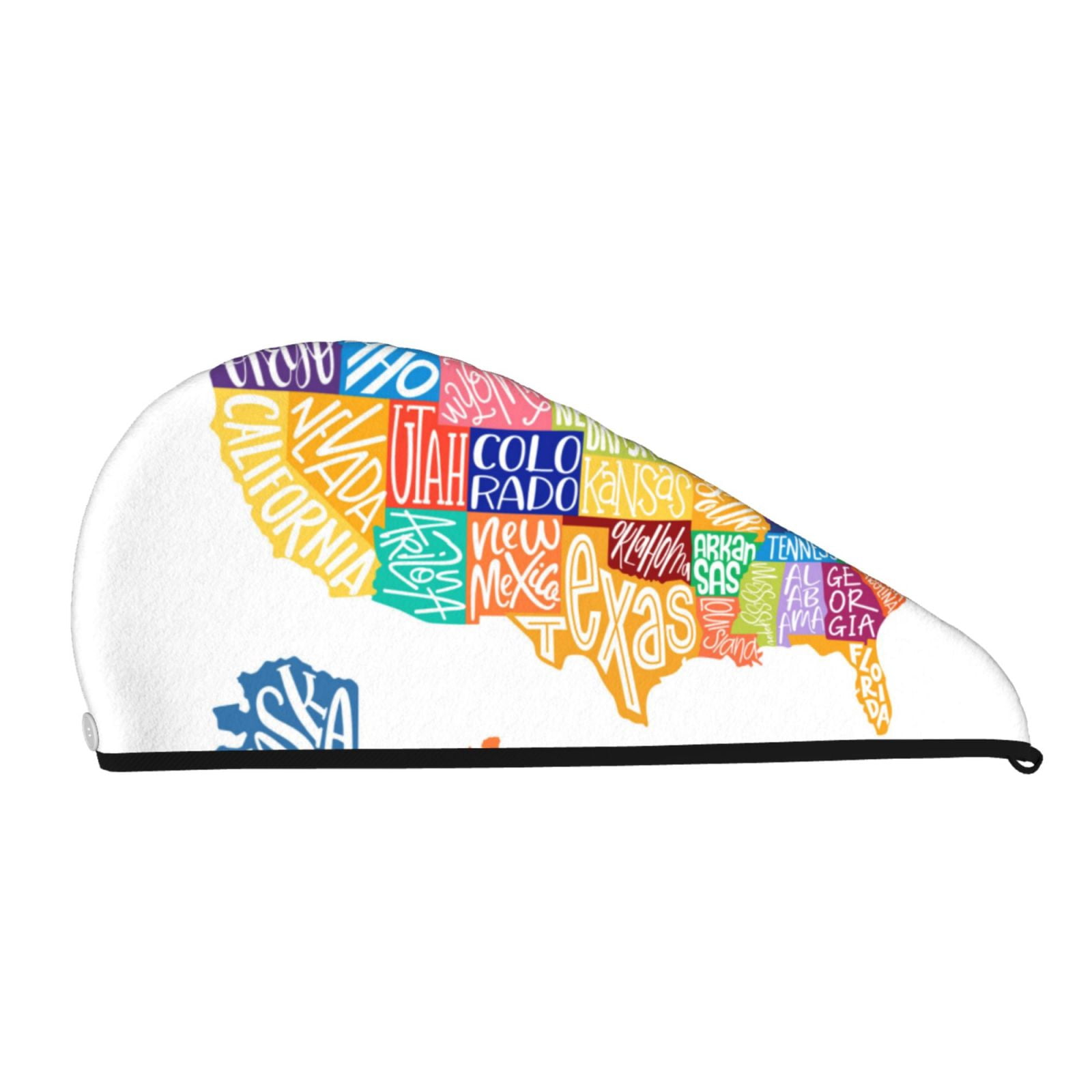 Xecao USA MAP Print Hair Towel, Hair Turbans for Wet Hair, Drying Hair ...
