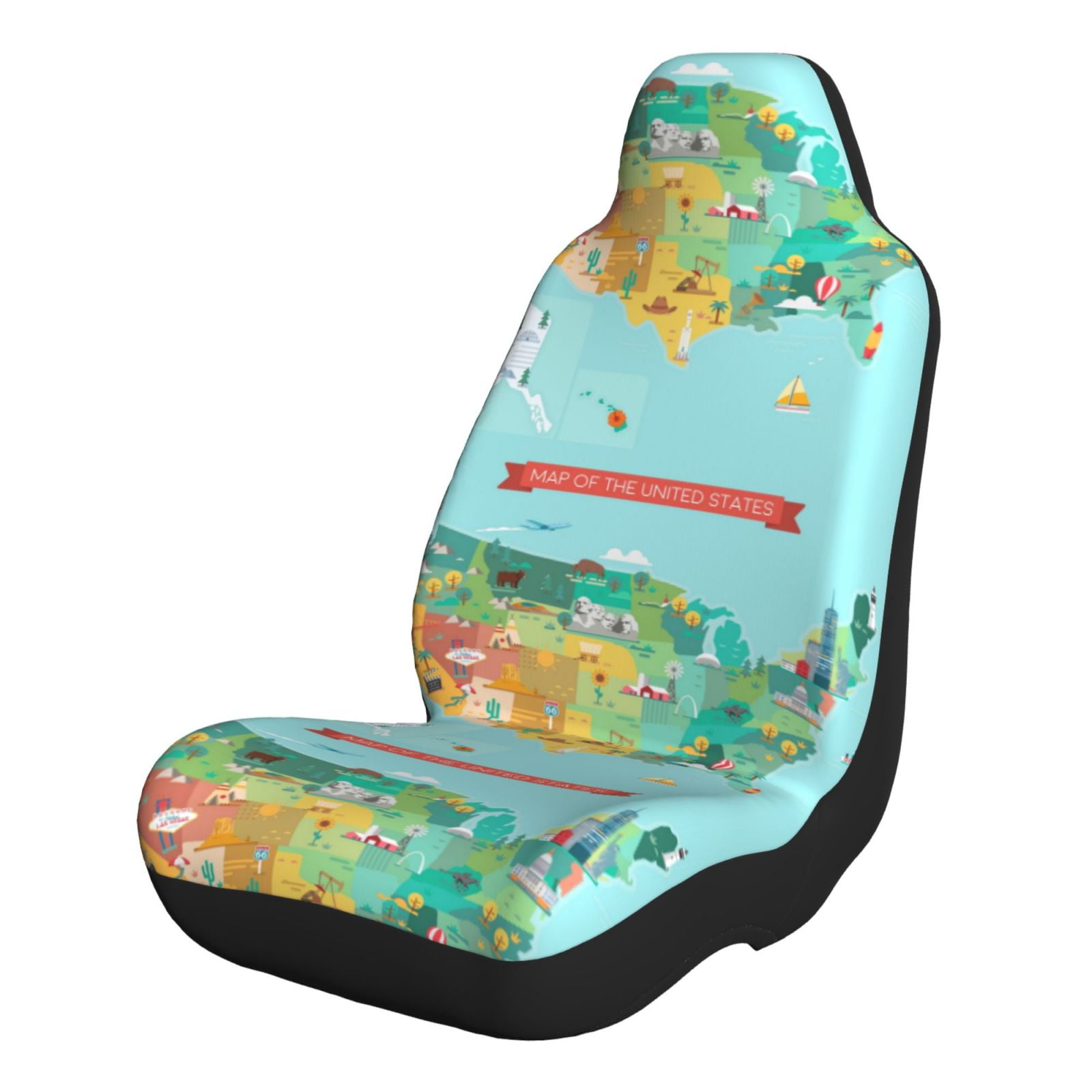Xecao USA Tourist Map for Automotive Seat Covers for Cars Trucks and ...