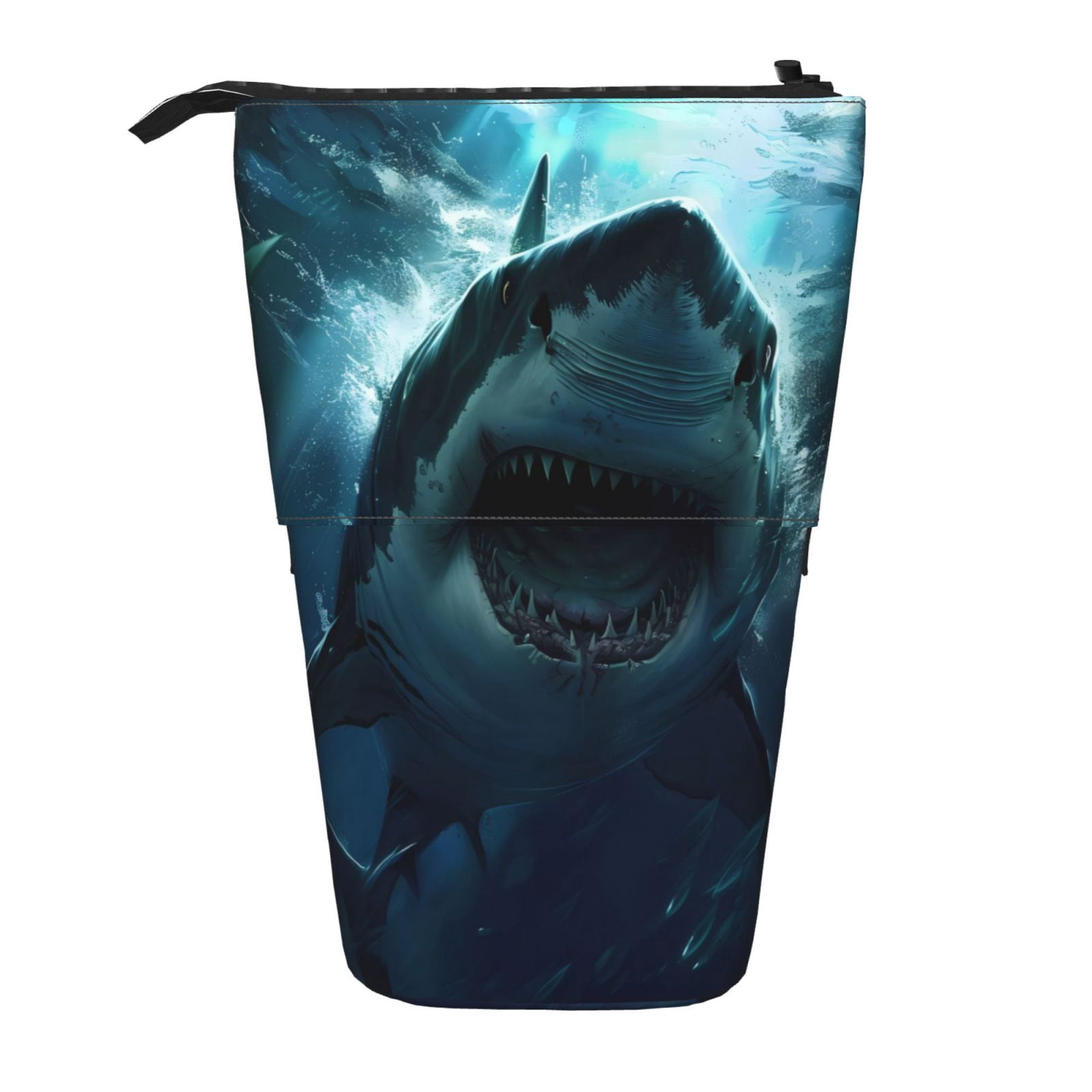 Xecao Undersea Shark Print Telescopic Pencil Bag Pen Holder Pop Up ...