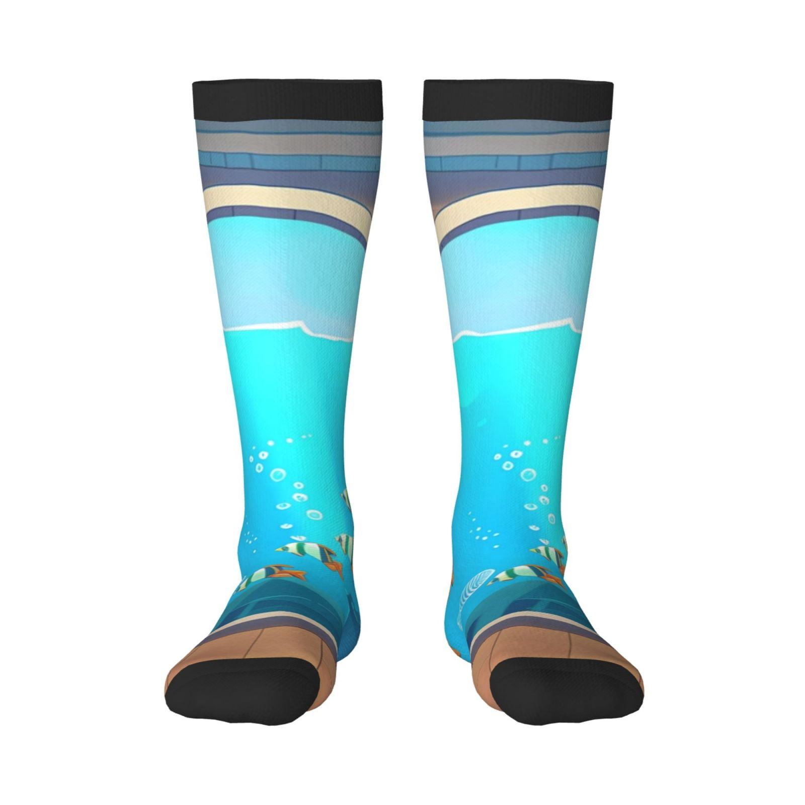 Xecao Underwater Aquarium Arches Print Compression Socks for Both Men ...