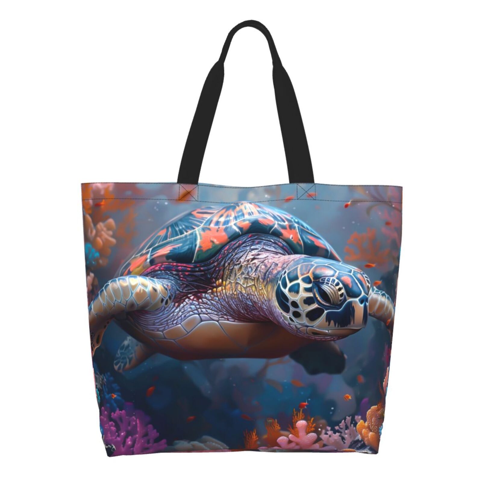 Xecao Underwater Lazy Turtle for Tote Bag for Women, Tote Shoulder Bag ...