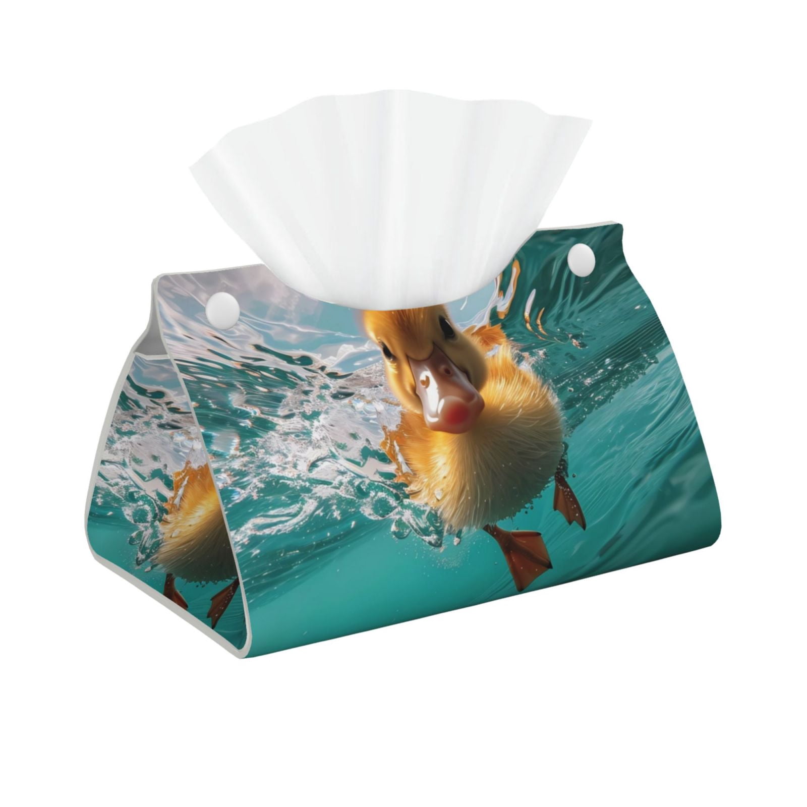 Xecao Underwater Swimming Duck Print Tissue Box Cover,Modern PVC ...