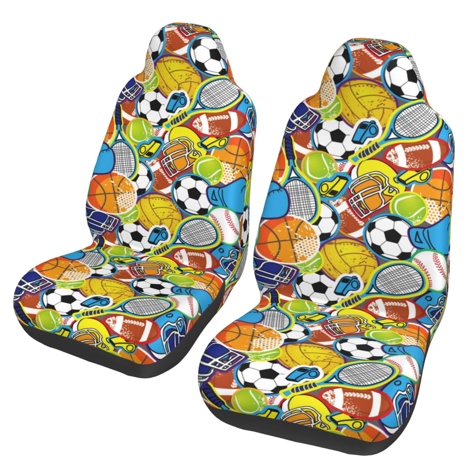 Xecao Various Balls Print Car Seat Cover in That Fits Most Cars, Vans ...