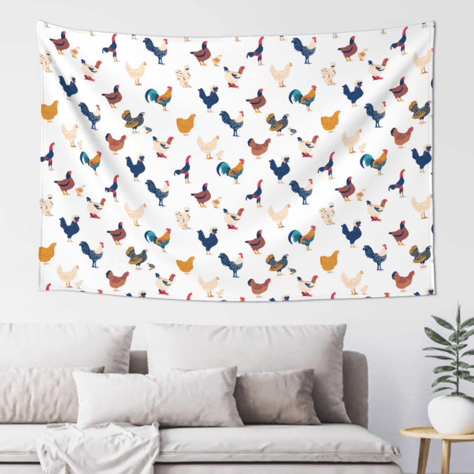 Xecao Various Rooster Print Tapestry, Wall Hanging Room Funny Decor ...