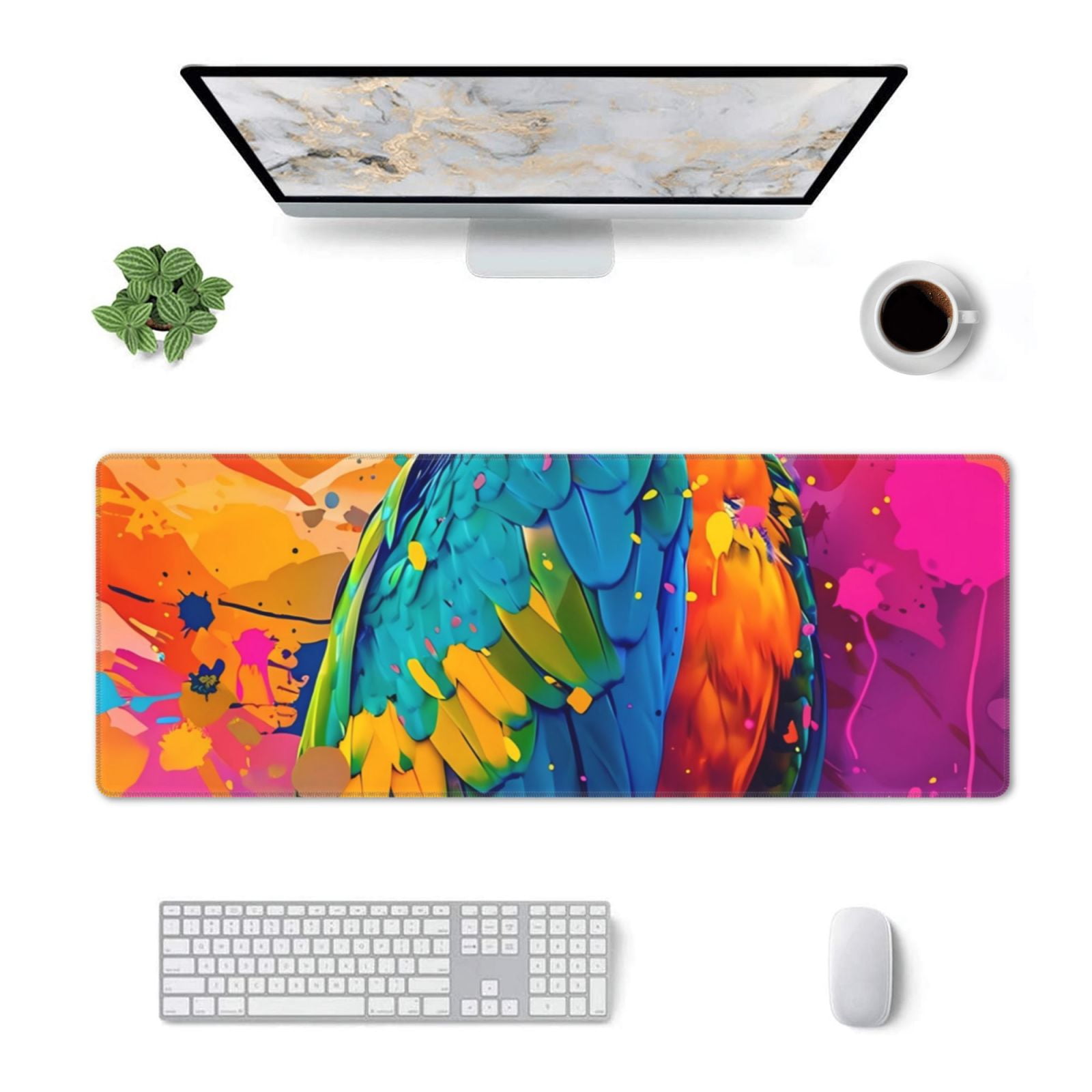 Xecao Vibrant Parrot Splash Art for Mouse Pad - Waterproof Extended ...