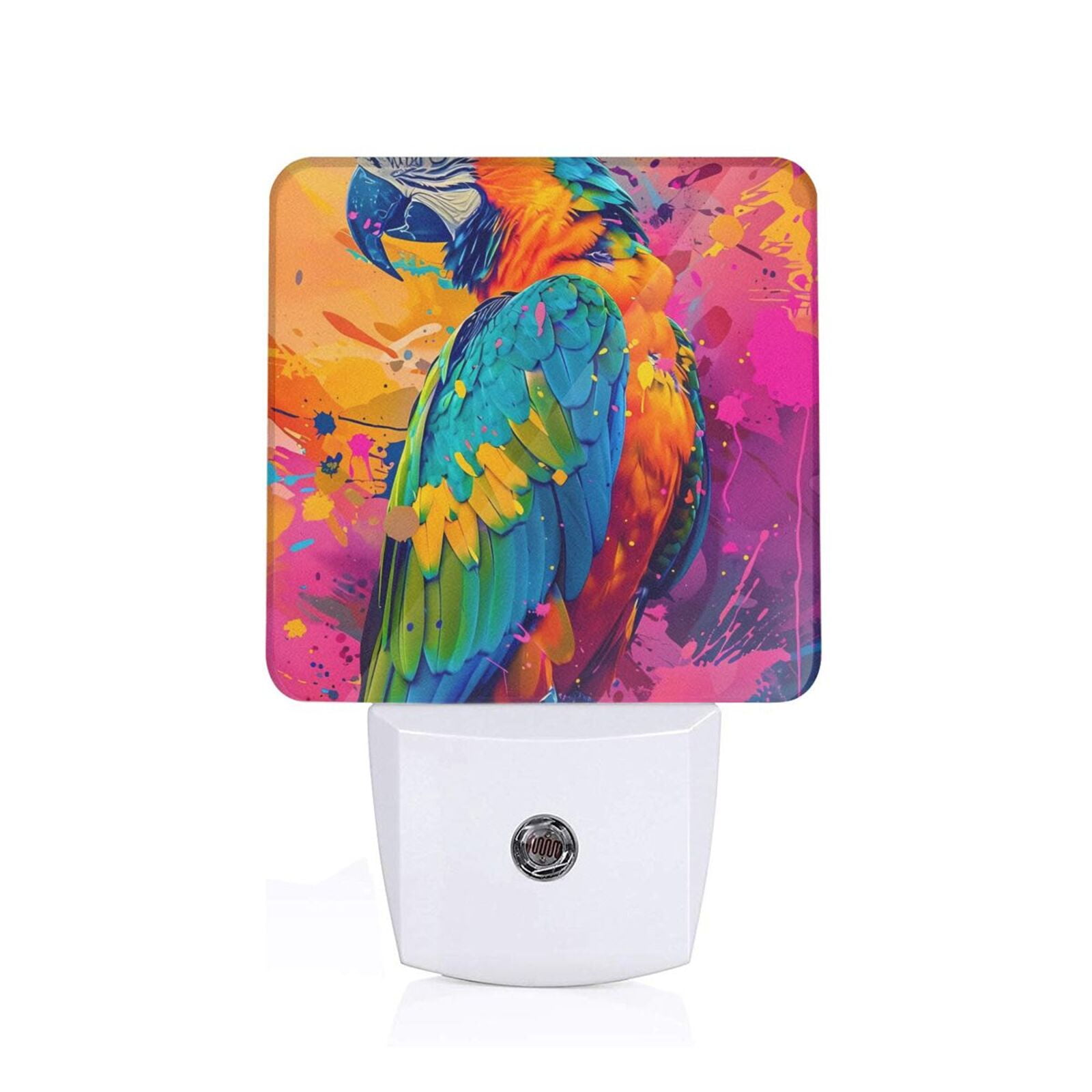 Xecao Vibrant Parrot Splash Art for Night Light - a Wall-mounted LED ...