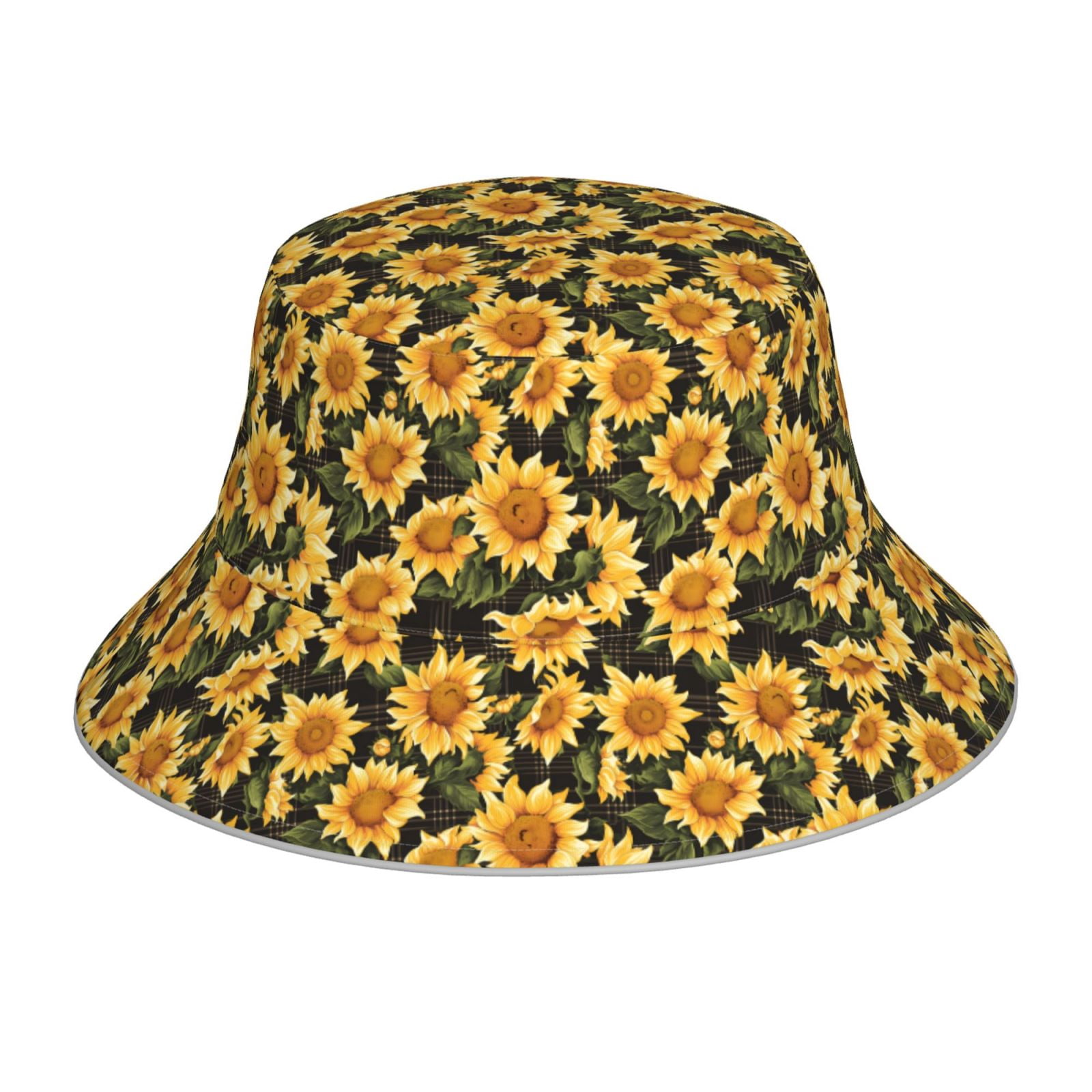 Xecao Vintage Black Plaid Sunflower Print Men and Women Night ...