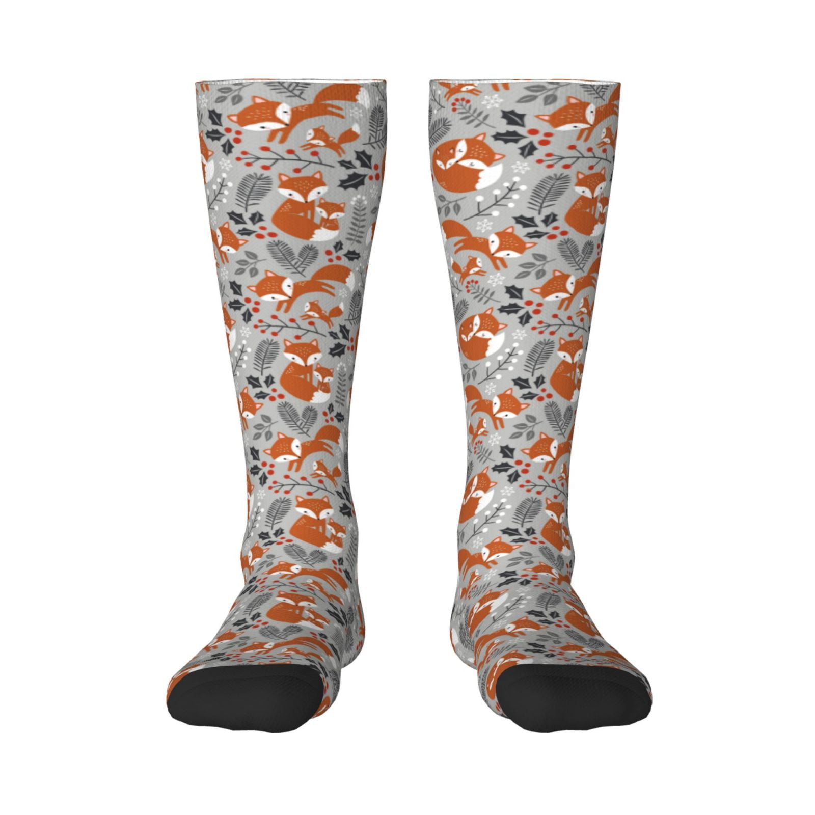 Xecao Vintage Blue Fox Family A Print Compression Socks for Both Men ...