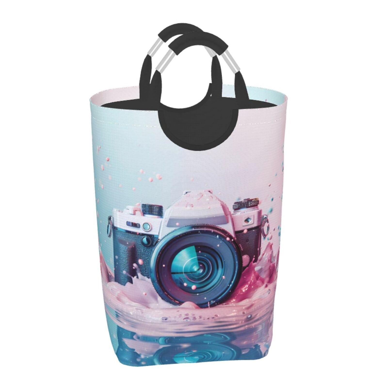 Xecao Vintage Camera Splash Art for Laundry Basket,Collapsible Large ...