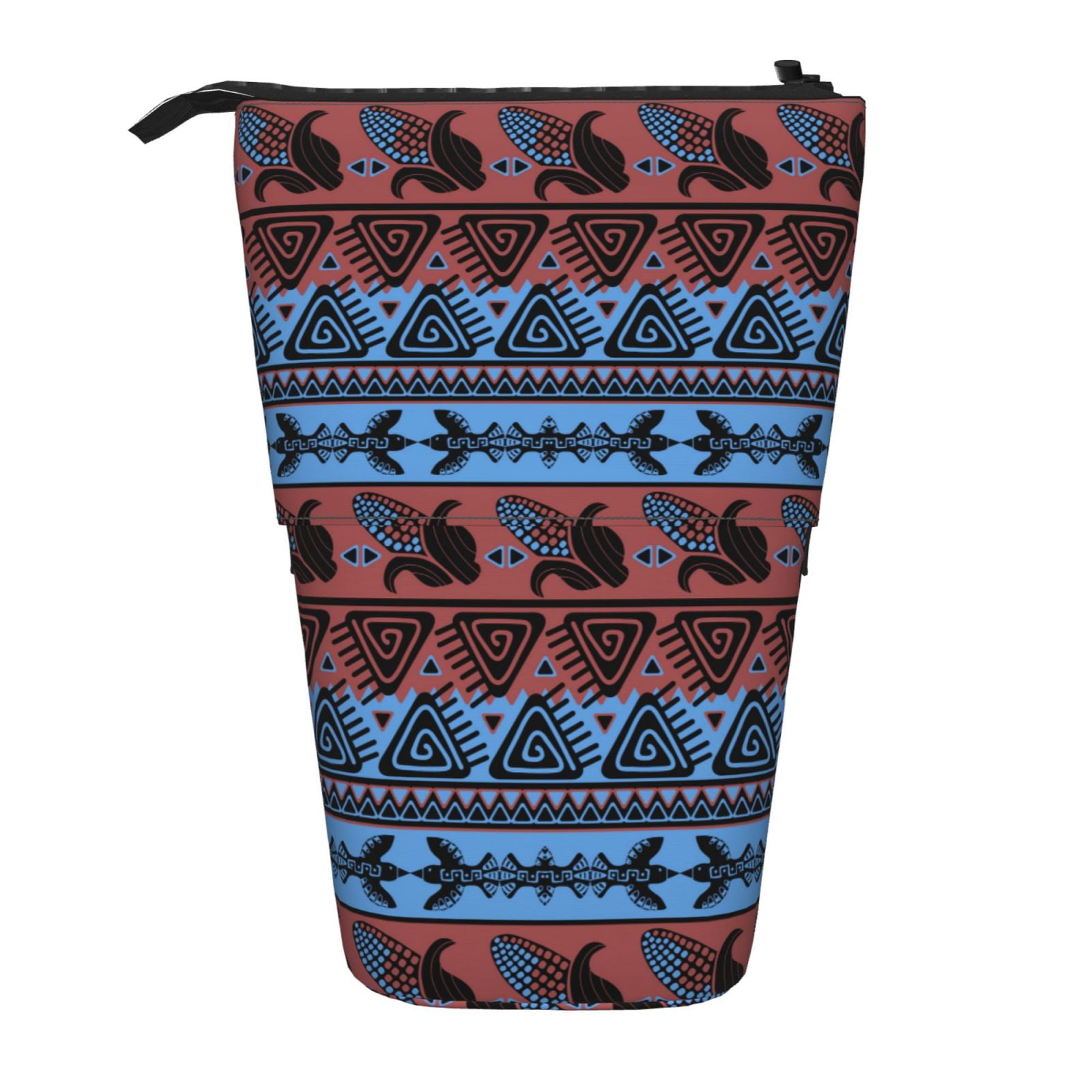 Xecao Vintage Corn Pattern in Red Blue Print Telescopic Pencil Bag Pen ...