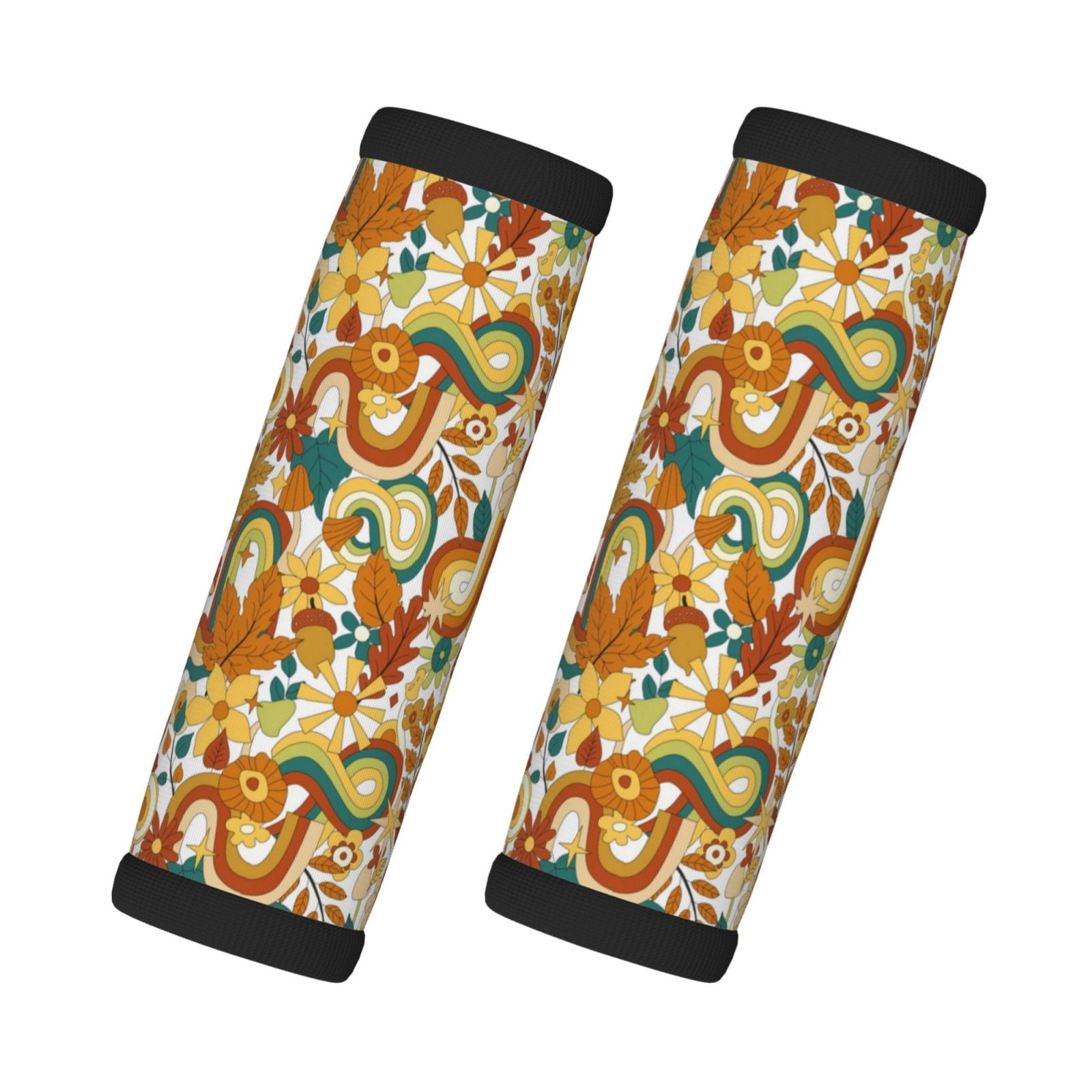 Xecao Vintage Floral Print 2 Pack Luggage Handles Wrap Grips ...