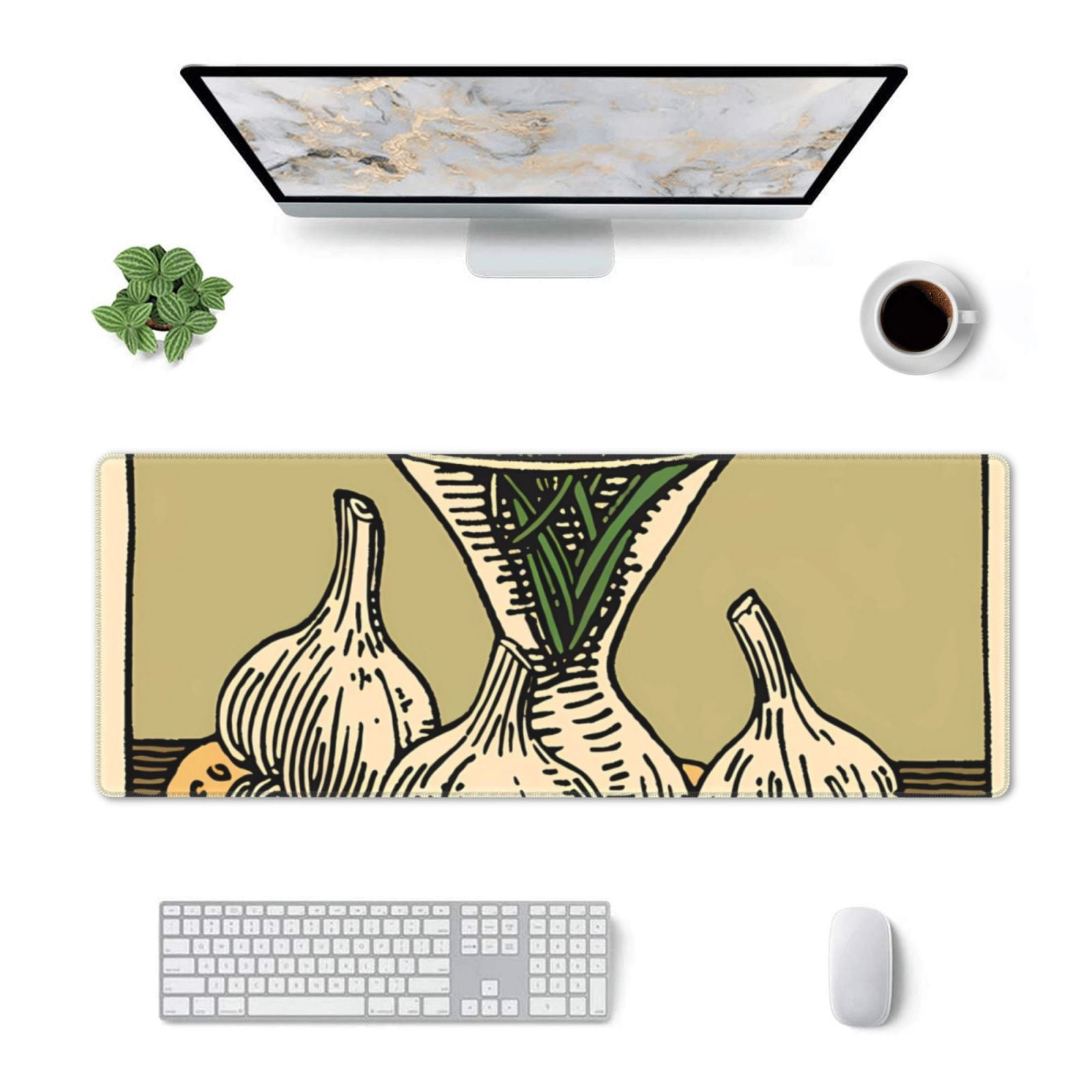 Xecao Vintage Garlic Bread Illustration for Mouse Pad - Waterproof ...