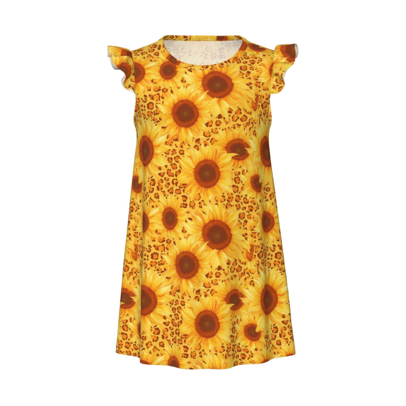 Xecao Vintage Leopard Print Sunflower Nightgowns for Girls: Elegant ...