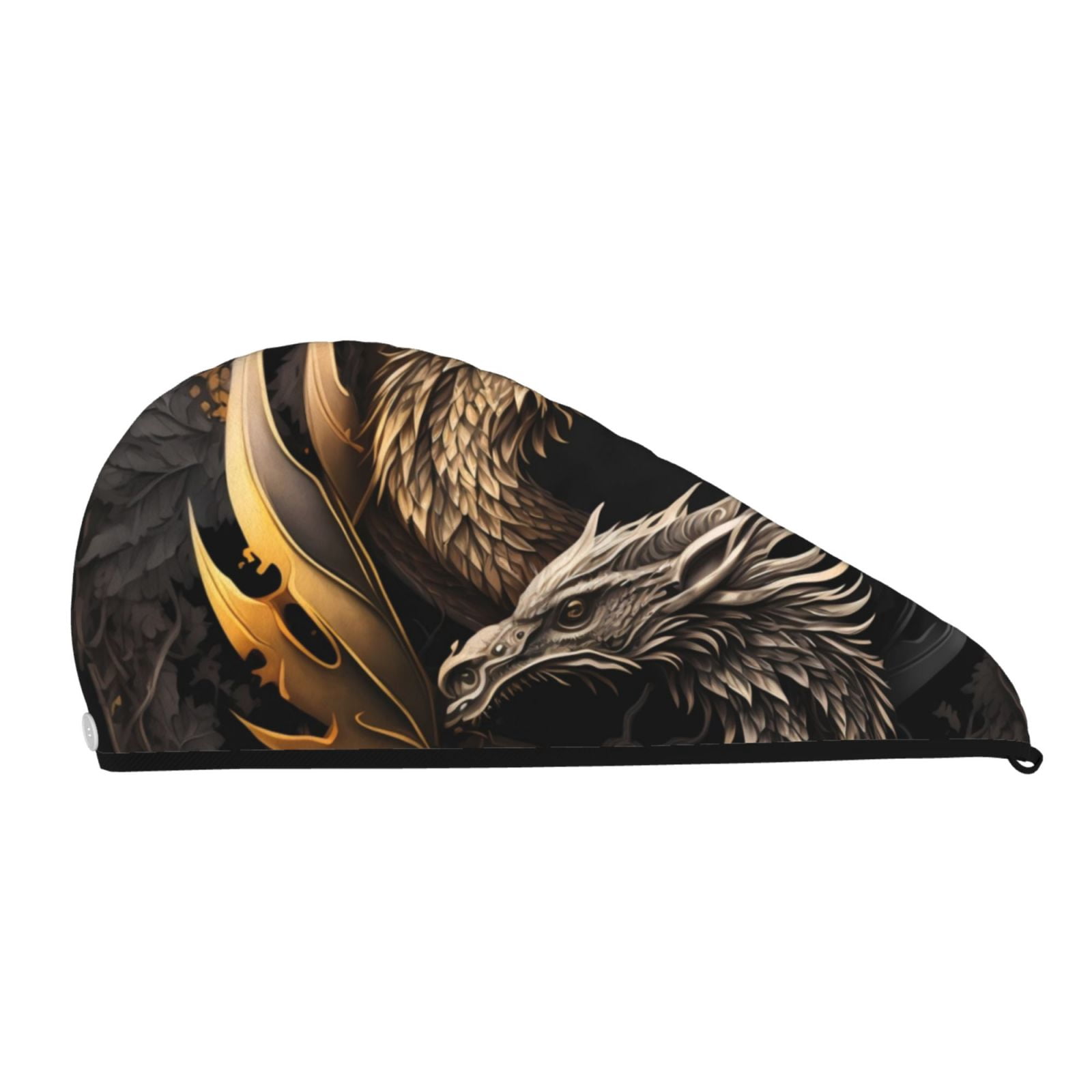 Xecao Vintage Metal Dragon Print Hair Towel, Hair Turbans for Wet Hair ...