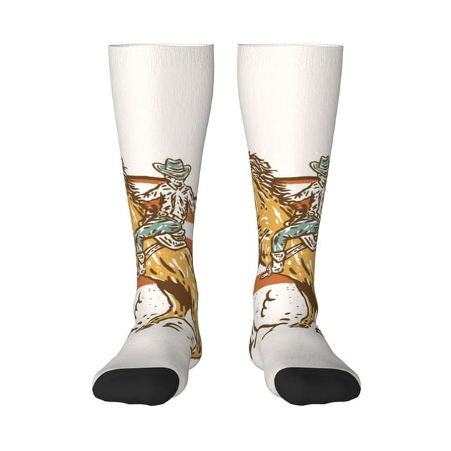 Xecao Vintage Wild West Cowboy Print Compression Socks for Both Men And ...