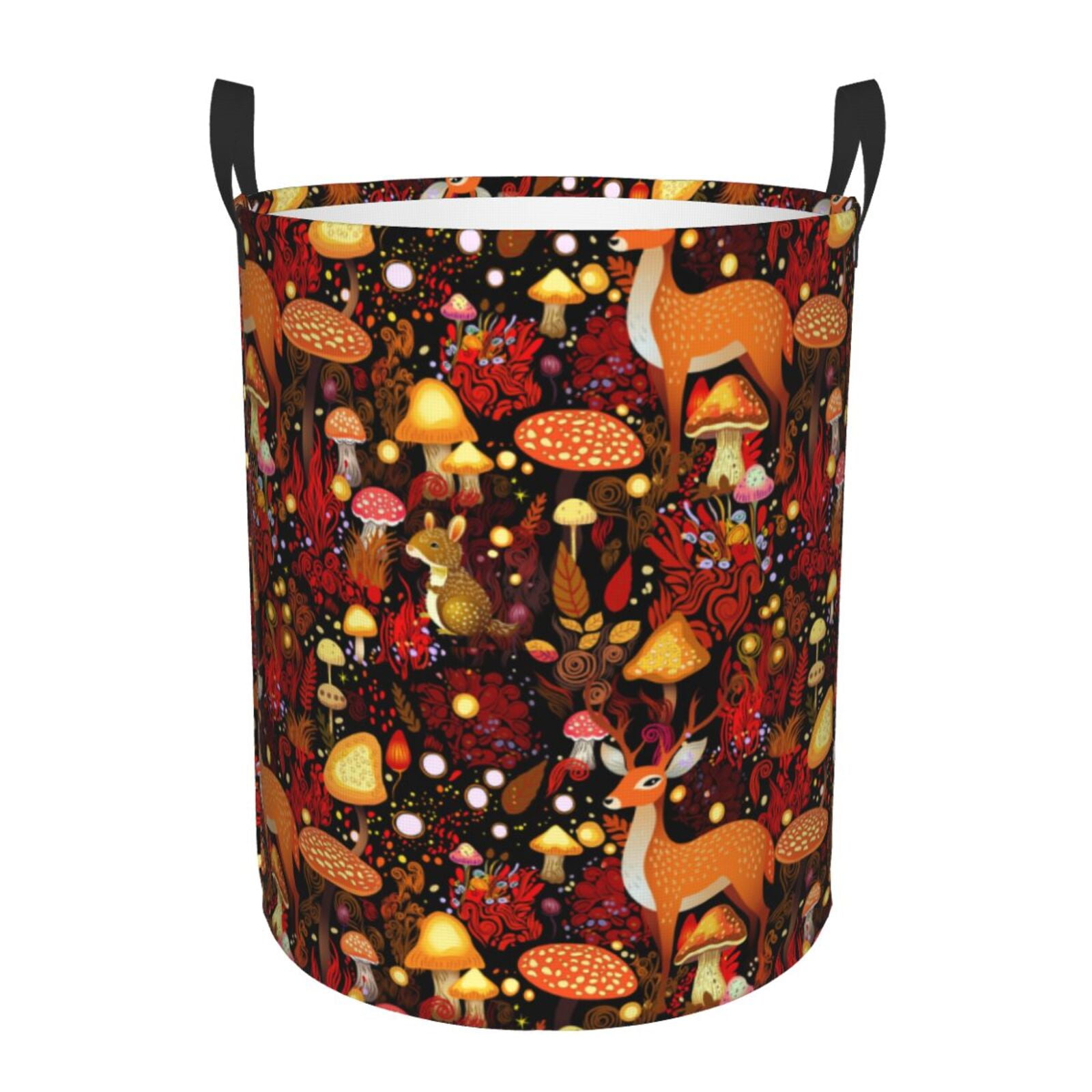 Xecao Warm Forest Plants and Deer Print Laundry Basket,Laundry Hamper ...