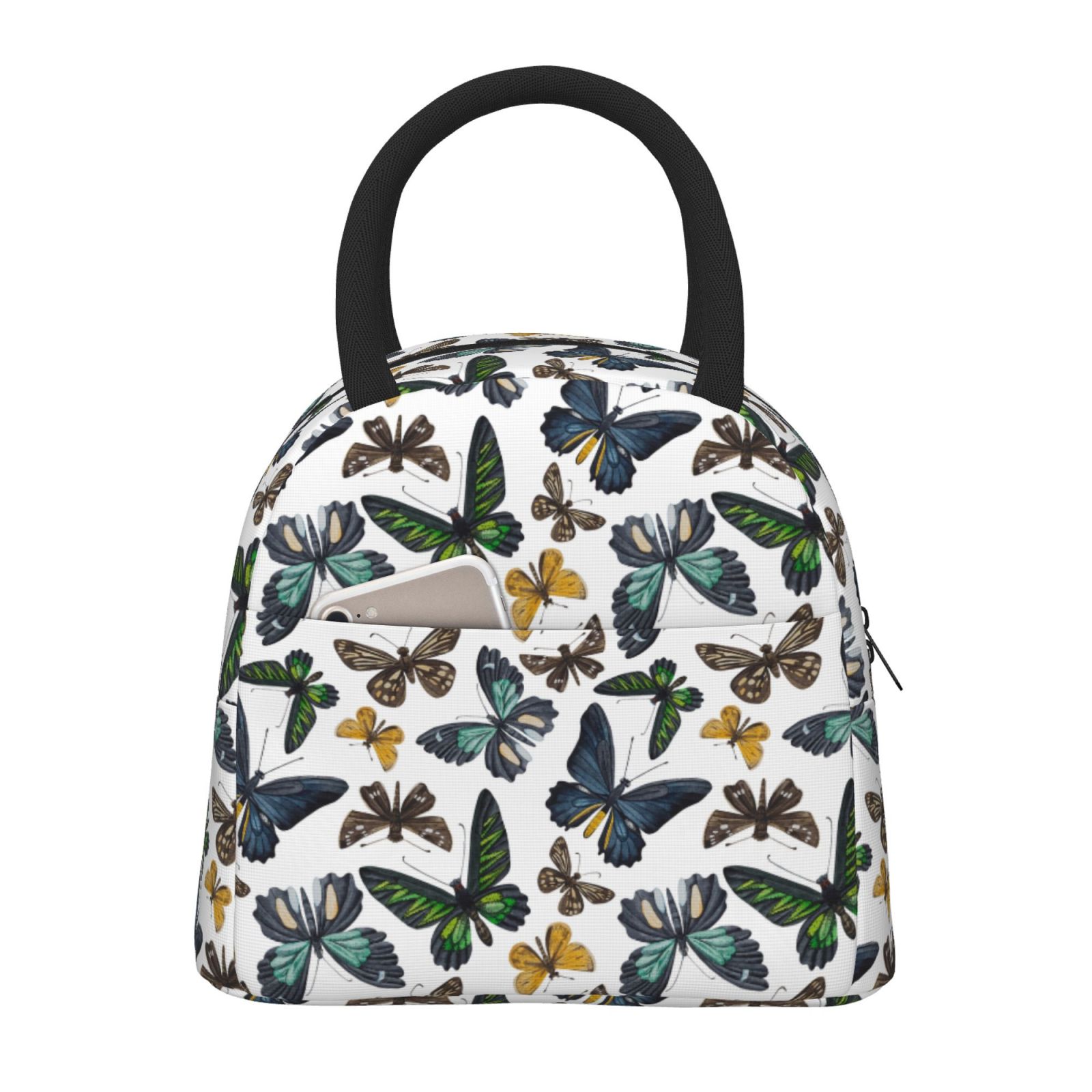 Xecao Watercolor Butterflies Lunch Bag , an insulated, reusable tote ...
