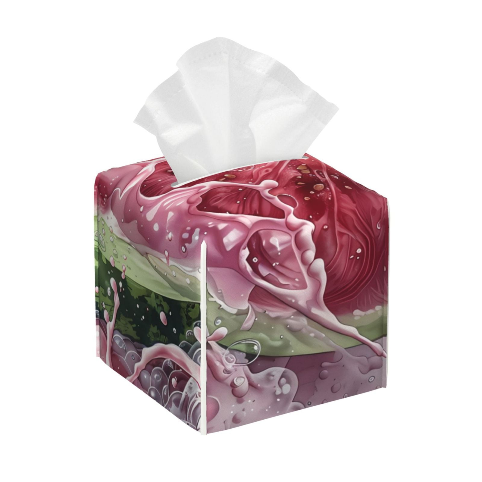 Xecao Watermelon Splash Realism Art for Tissue Box Cover Holder Square ...