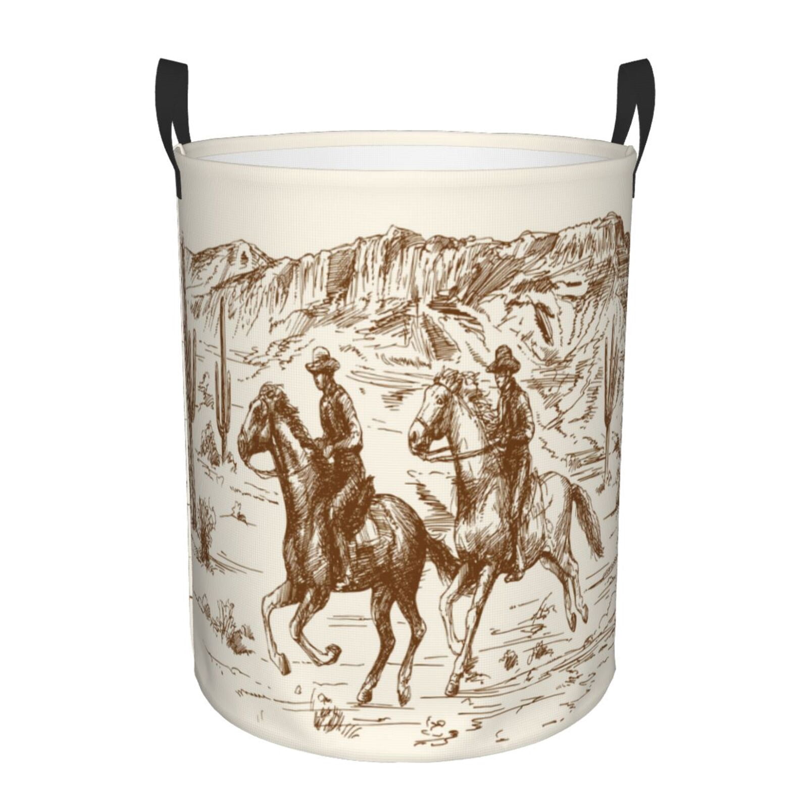 Xecao Western Desert Cowboys1 Print Laundry Hamper Basket,designed for ...