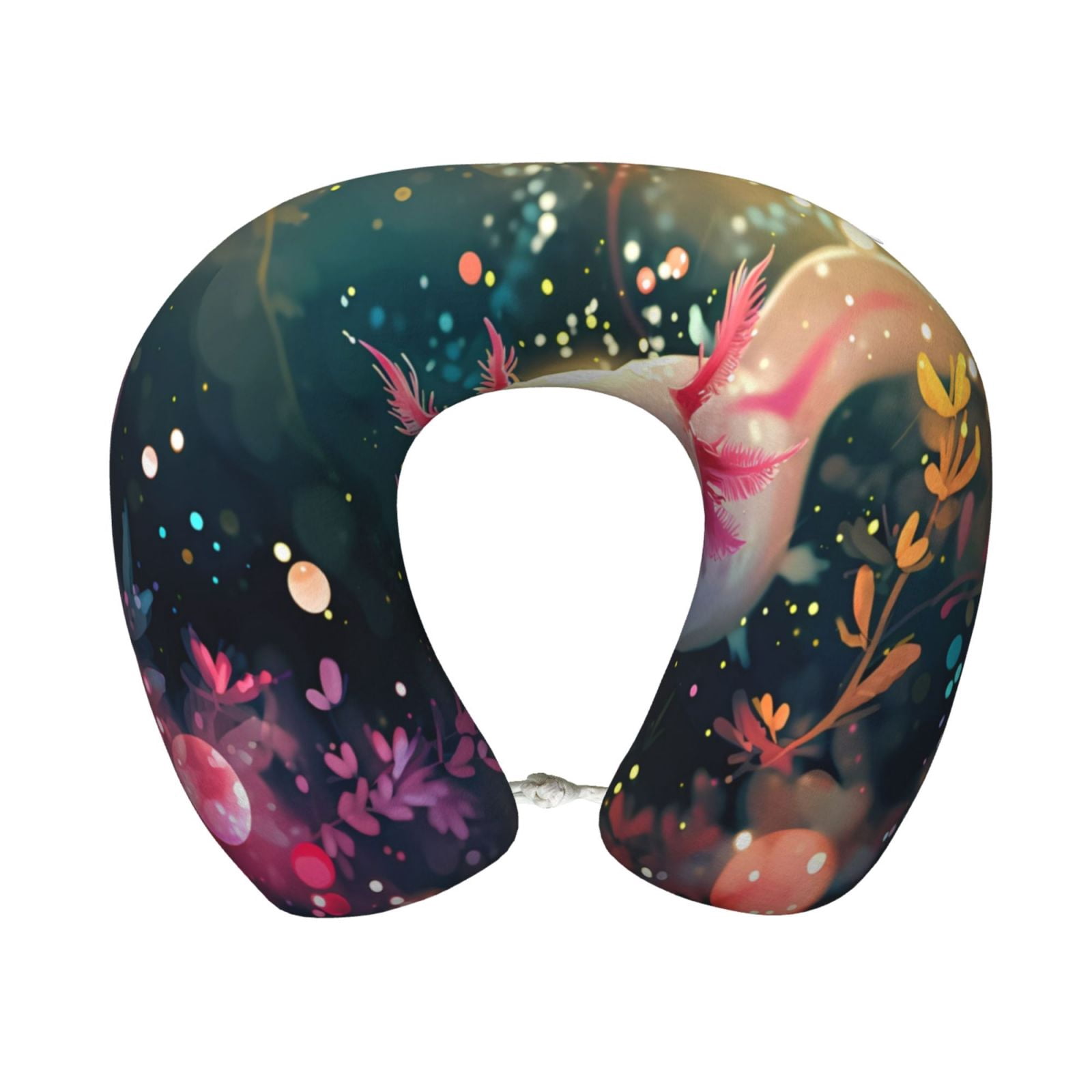 Xecao Whimsical Axolotl Fantasy Print Memory Foam Cervical Neck Pillow ...