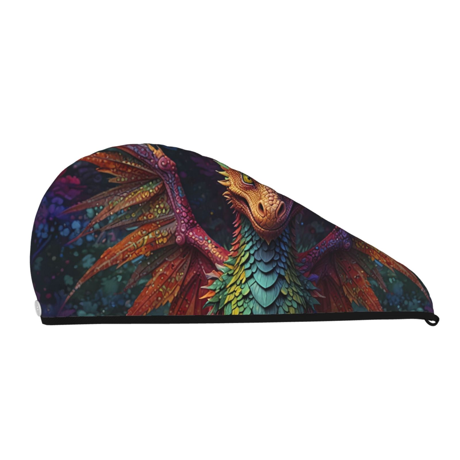 Xecao Whimsical Dragon Color Cool Print Hair Towel, Hair Turbans for ...