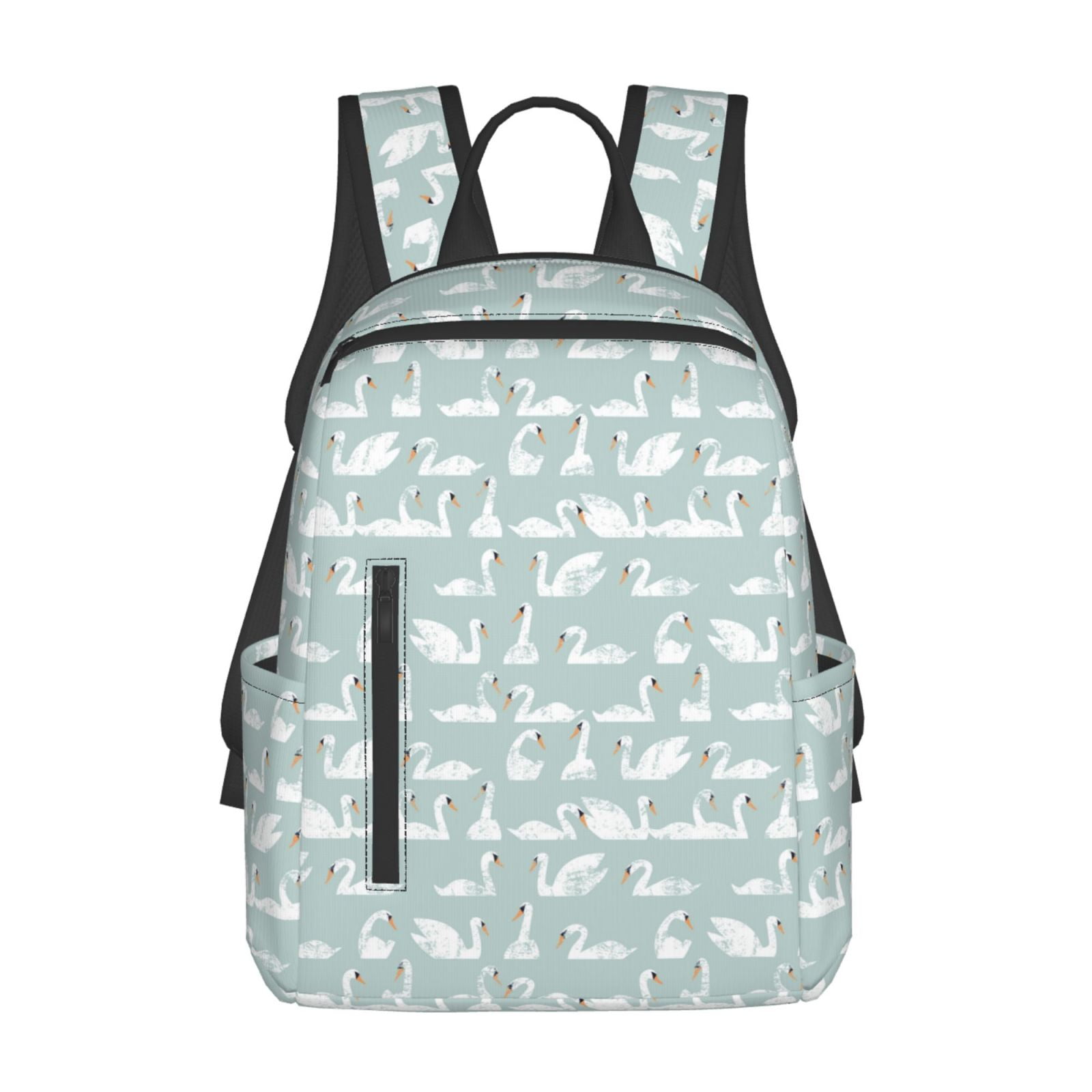 Xecao White Swan print Backpack For women men Aesthetic Lightweight ...