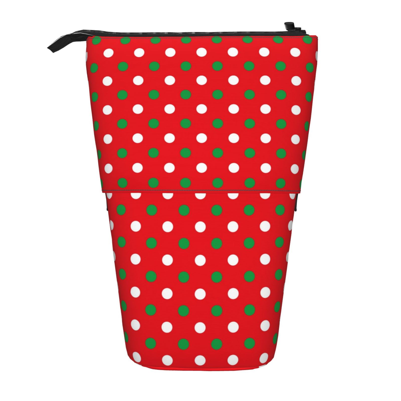Xecao White and Green Polka Dot Print Telescopic Pencil Bag Pen Holder ...