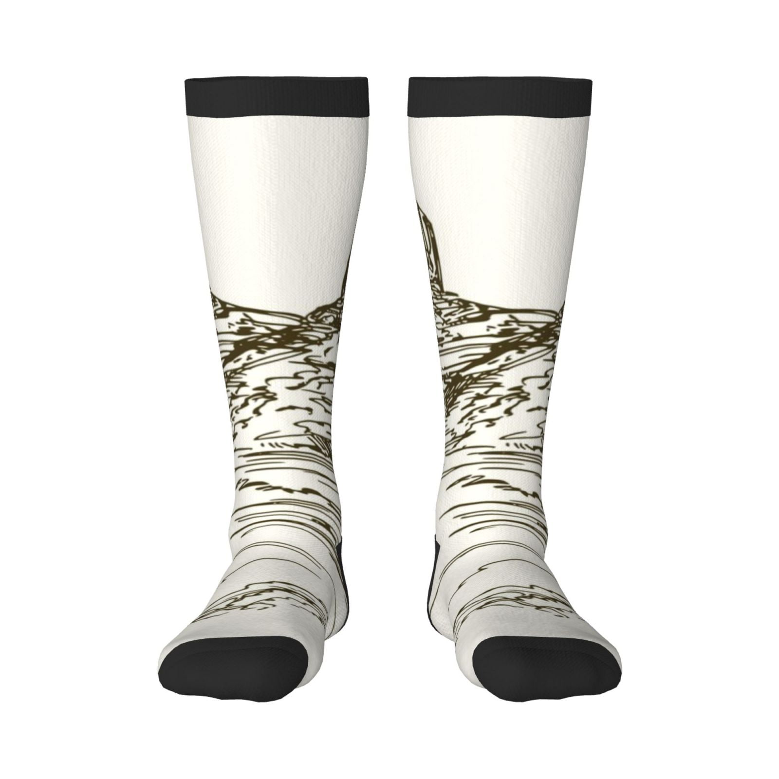Xecao Wild West Desert With Cowboy Print Compression Socks for Both Men ...
